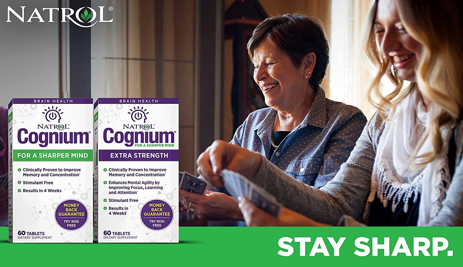 Natrol Cognium Extra Strength 200mg - Memory & Brain Health, 60 Tablets, Clinically Studied ...