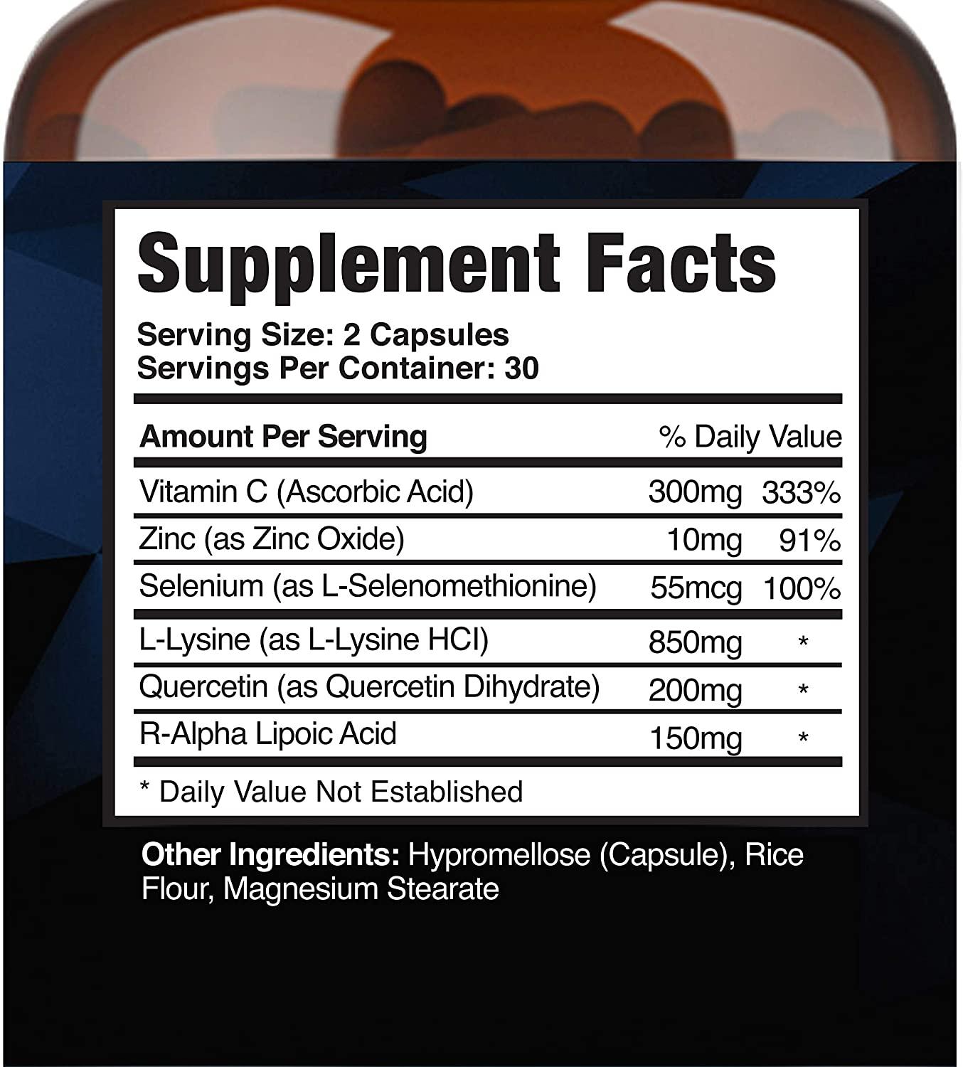 Cold Sore Shield: Daily Defense Supplement with L Lysine for Immune ...