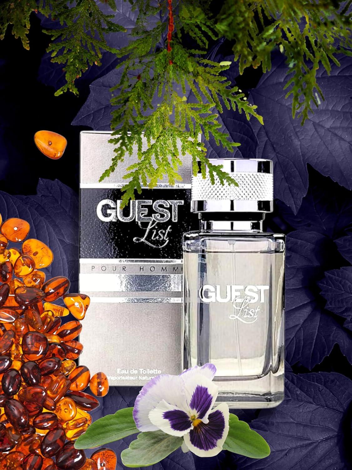GUEST LIST POUR HOMME EAU DE TOILETTE 3.4 FL.Oz Woody Chypre fragrance ...