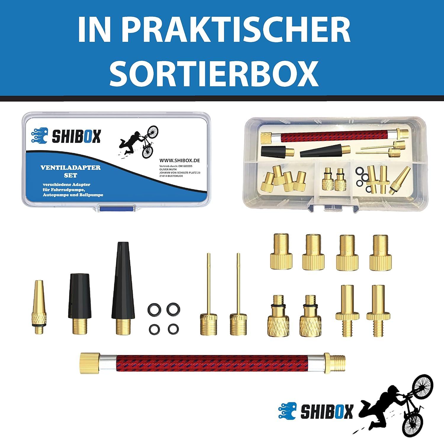 Shibox Bicycle Valve Adapter Set | All Valve Types | Auto & French ...