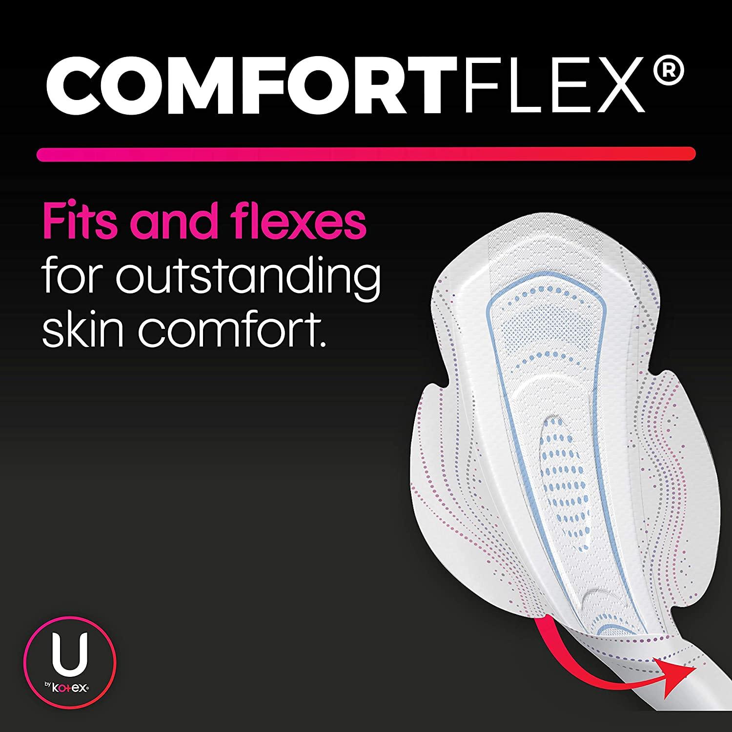 U by Kotex CleanWear Ultra Thin Pads with Wings - Heavy Absorbency 120 ...