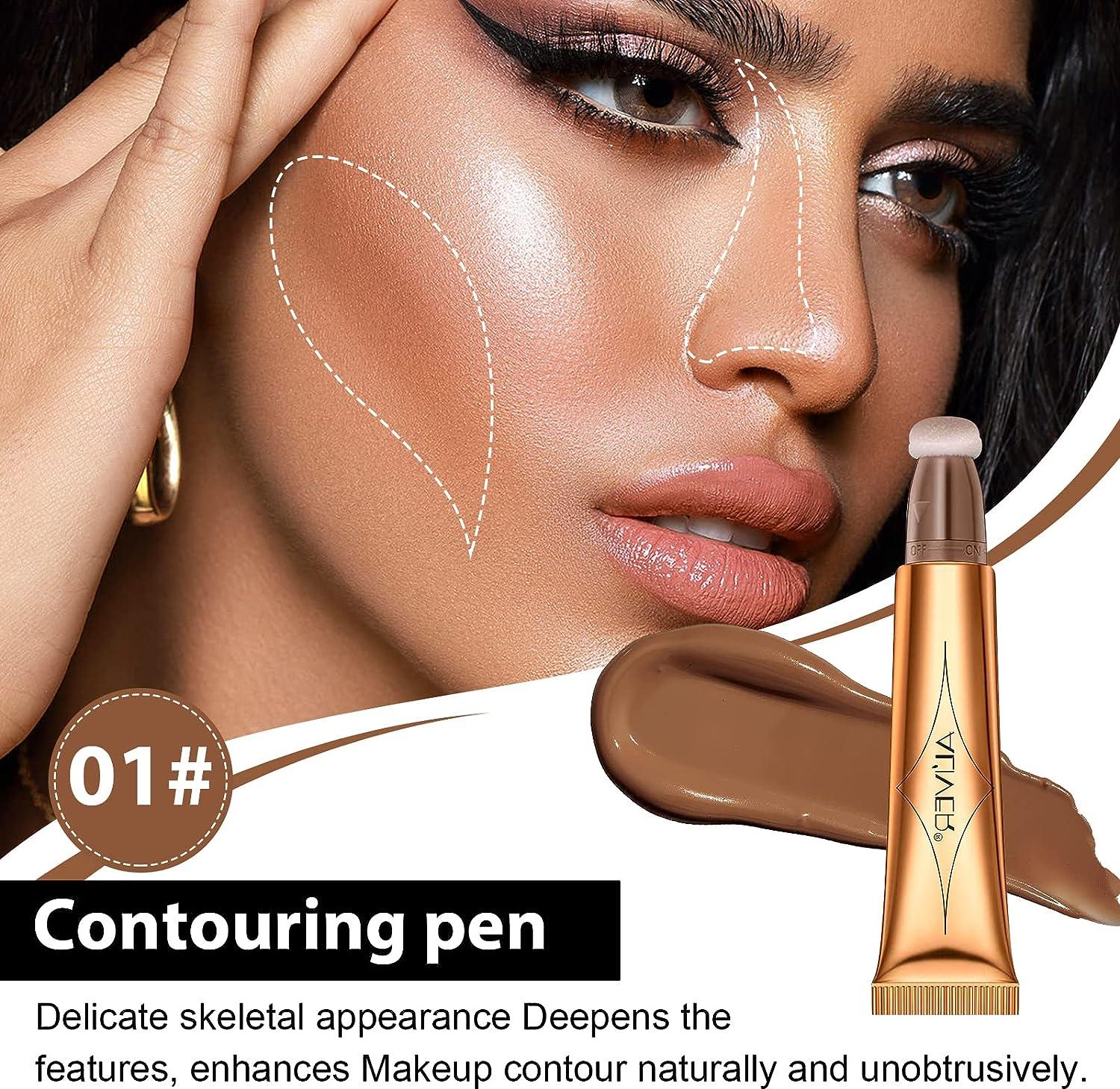 Contour Beauty Wand - Liquid Face Concealer with Cushion Applicator for ...