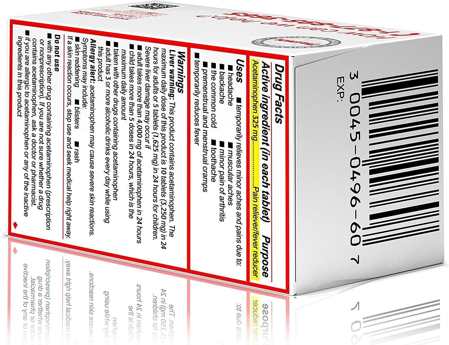 Tylenol Regular Strength Acetaminophen Tablets - 100 ct (Pack of 2 ...