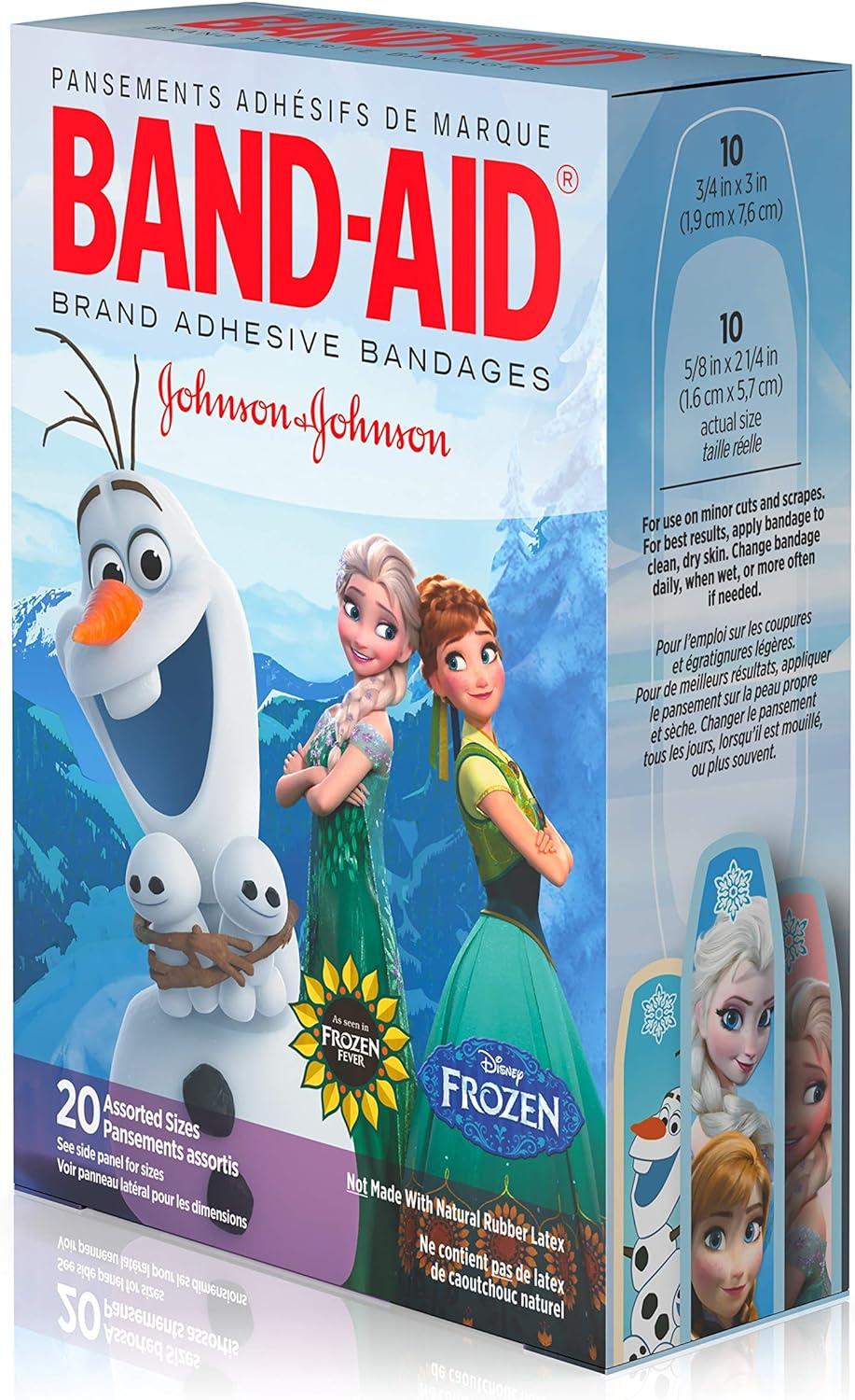 Band-Aid Disney Frozen Adhesive Bandages - 20 Count Assorted Sizes ...