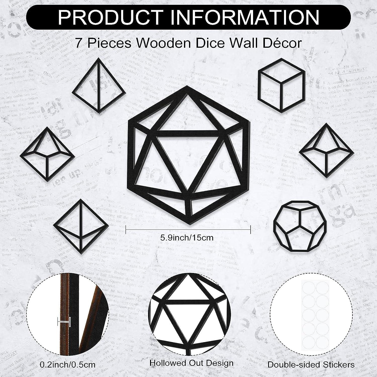 Wooden Dice Wall Decor Set - Game Room & Teenager Bedroom Decoration ...