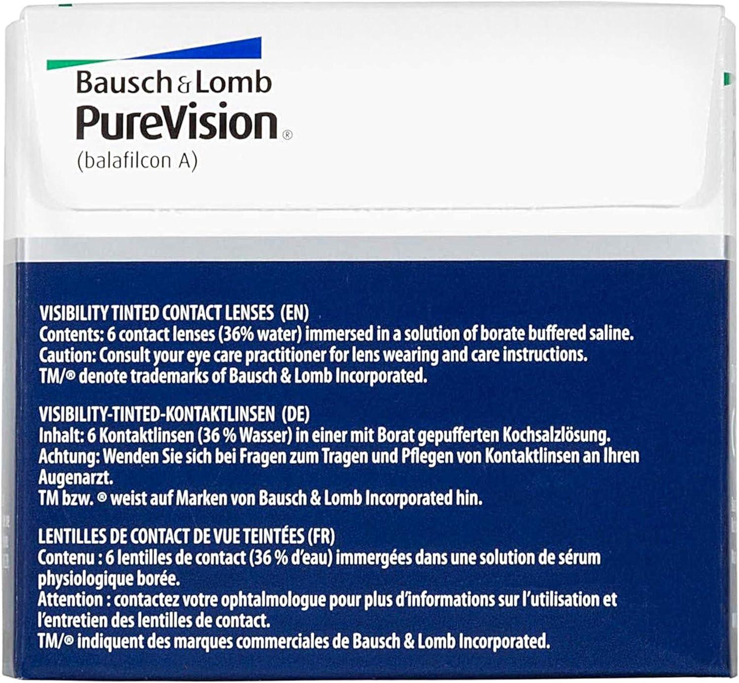 Bausch + Lomb PUREVISION Monthly Spherical Contact Lenses - 6 Pieces BC 8.6 mm Dia 14 mm -6.5 ...