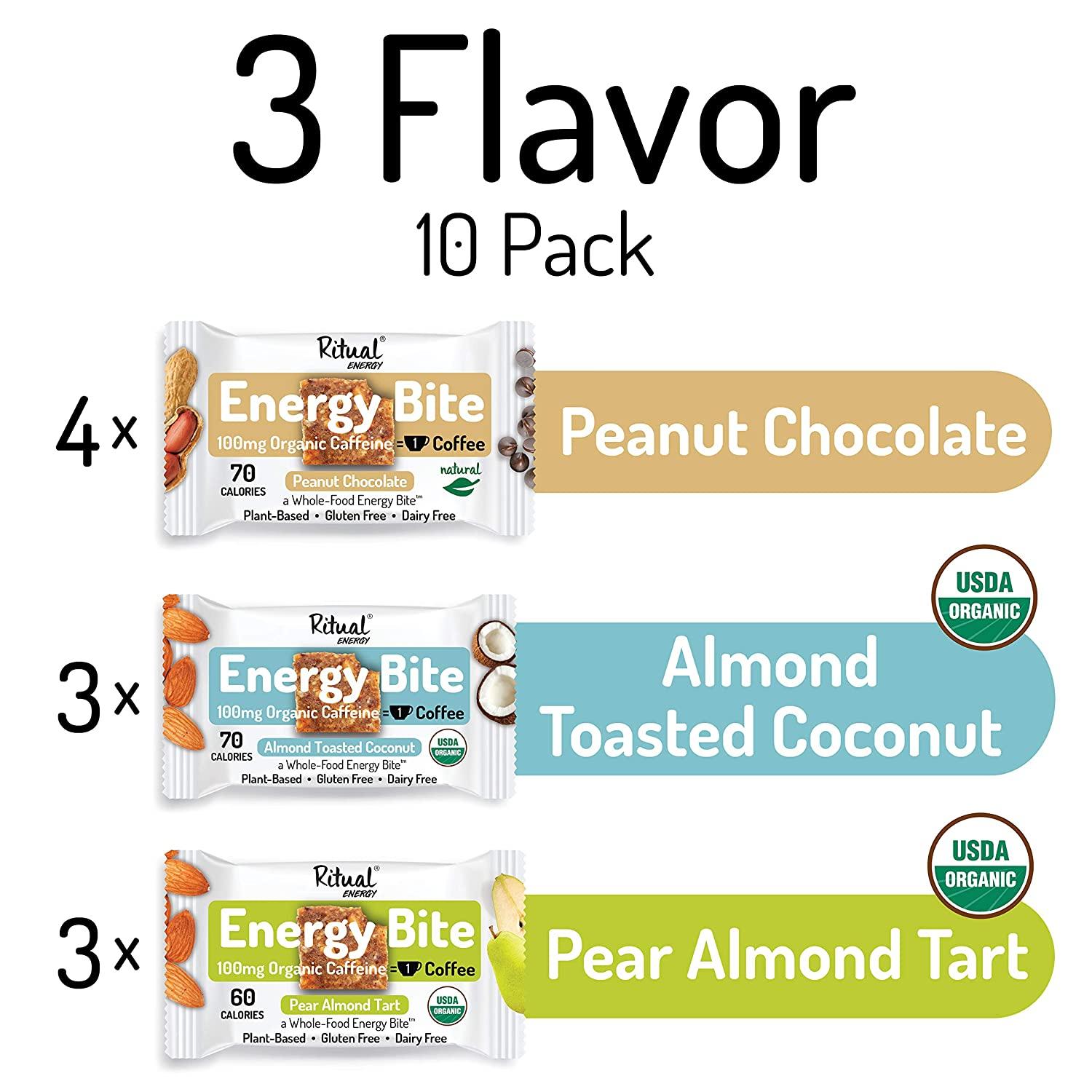 Ritual Energy Whole Food Energy Bite Variety Pack - 10 Count (3 Flavor ...