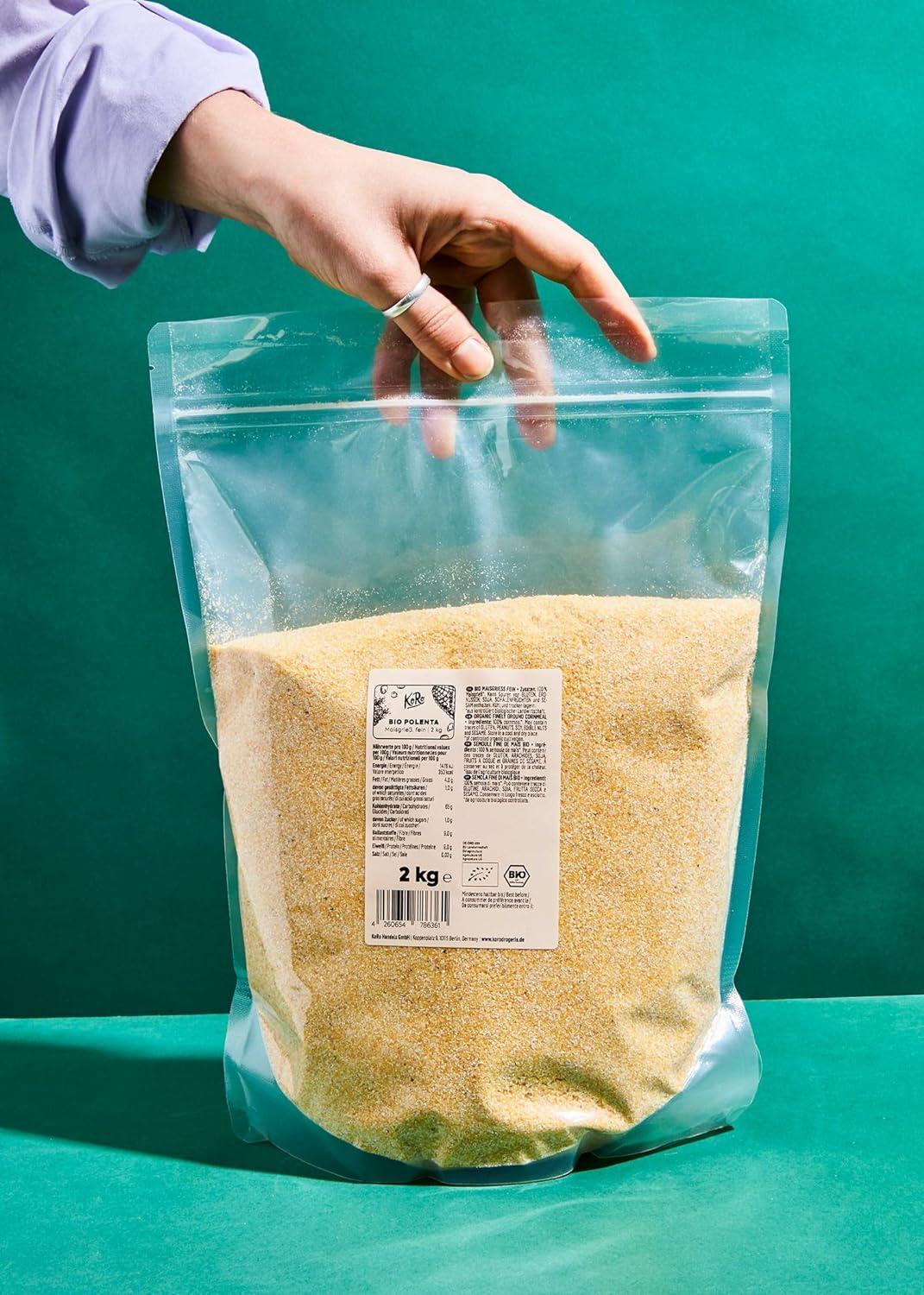 KoRo - Organic Polenta 2kg - 100% fine corn semolina for creamy polenta ...