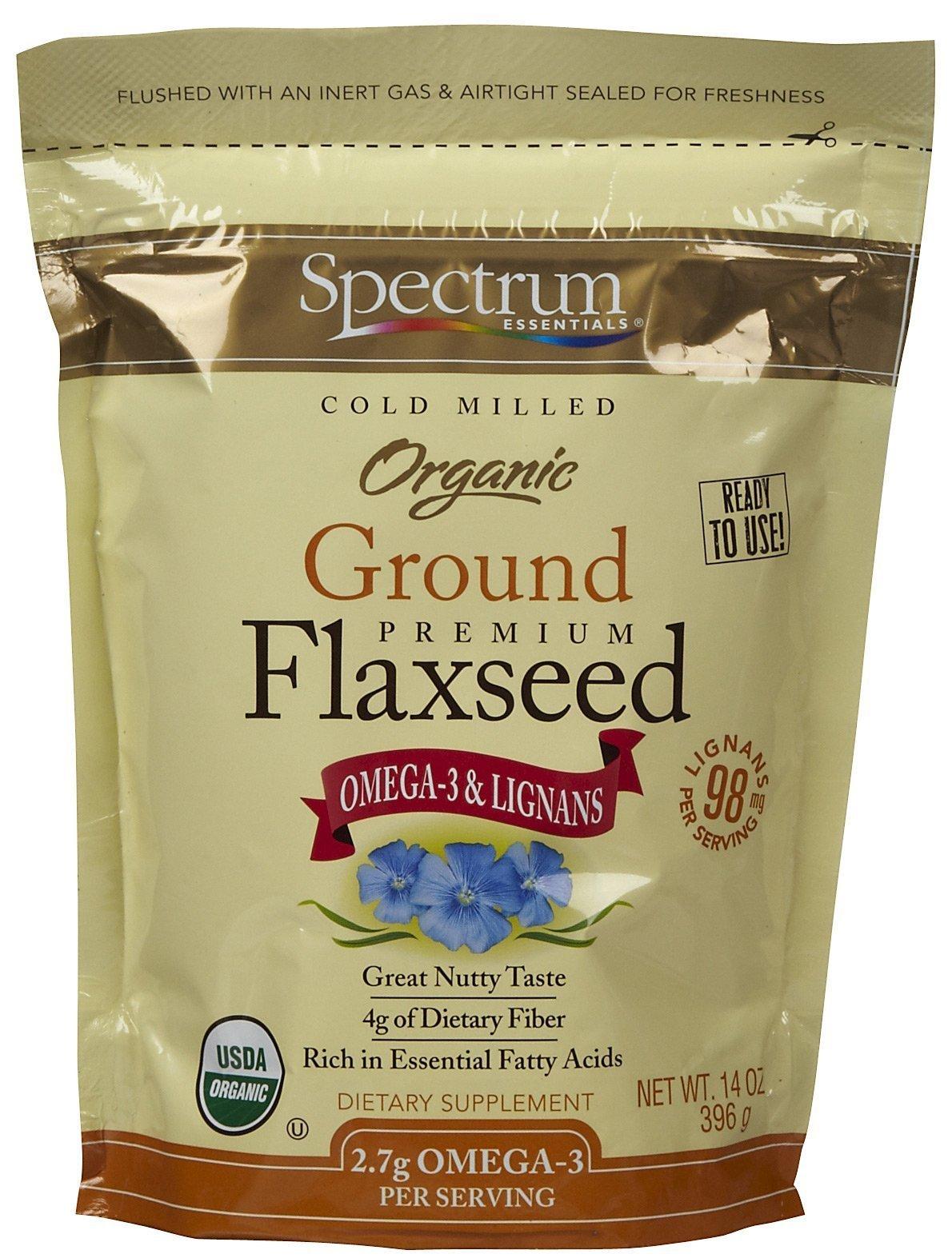 Spectrum Ground Flaxseed 14 oz: Rich Source of Omega-3, Fiber-Rich ...