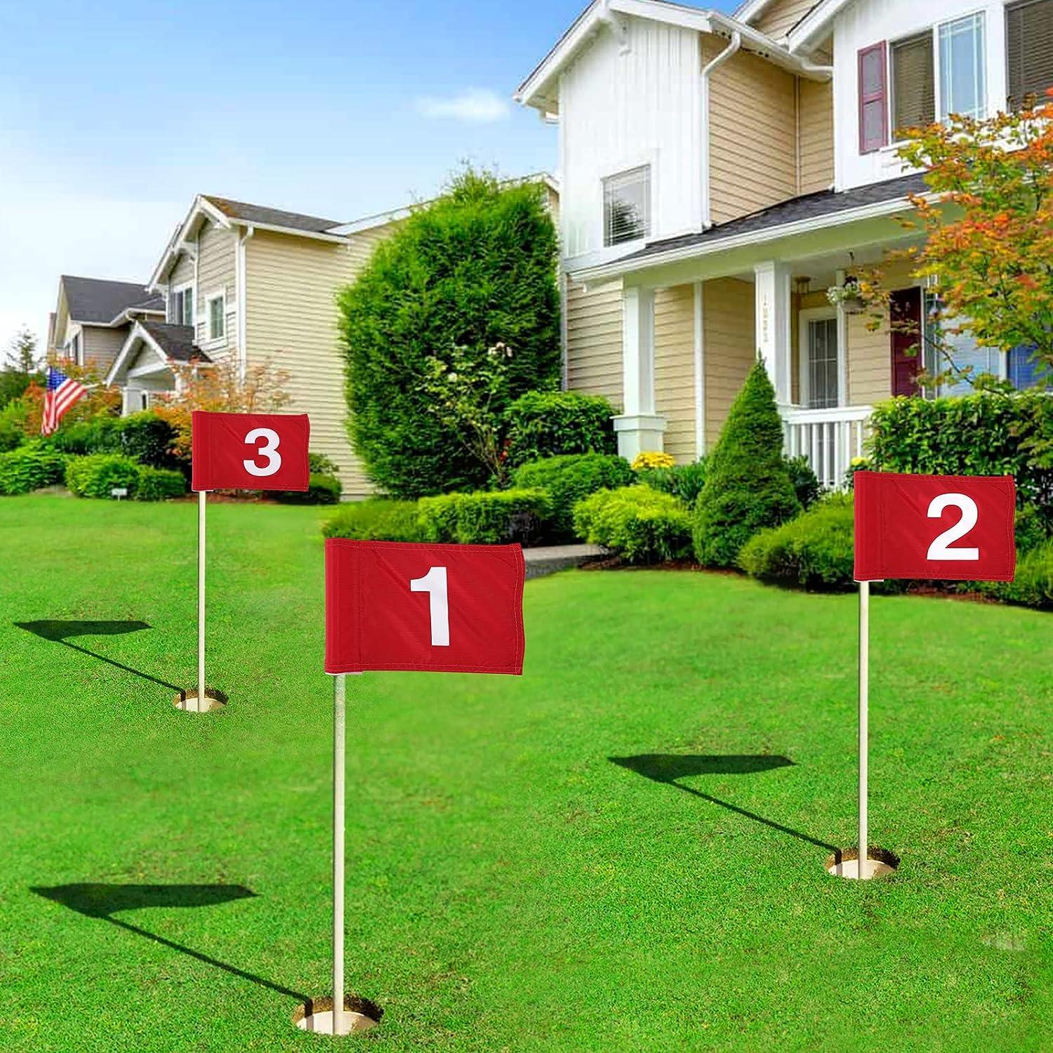 Tobwolf 4PCS Portable 15x22cm Golf Flags for Putting Green - 420D Nylon ...