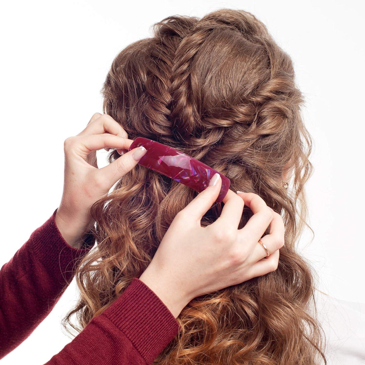 10 Classic Retro Acrylic Hair Clips - Large Rectangular French ...