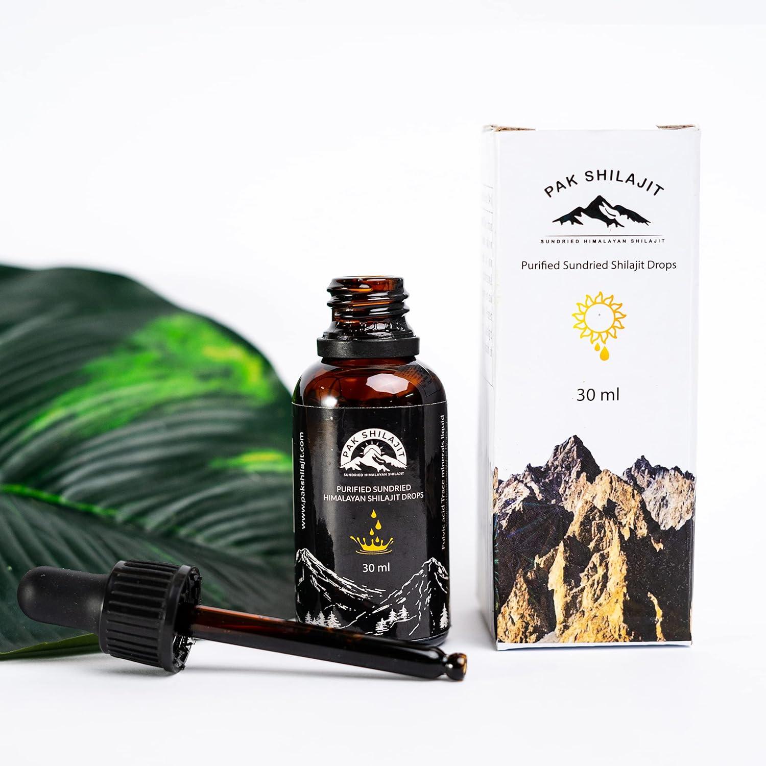 Sundried Himalayan Shilajit Liquid Drops - Premium Gold Graded 30ML ...