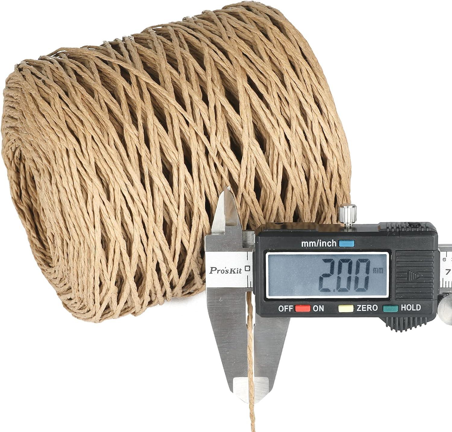 JijAcraft Raffia Ribbon 656 Feet - 2mm Brown Twisted Raffia Paper ...