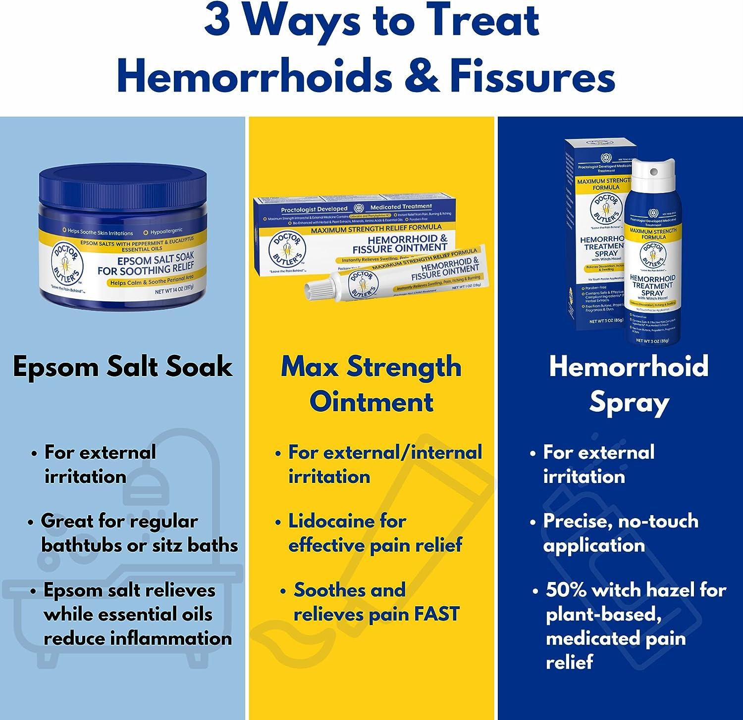 Doctor Butler's Hemorrhoid Treatment Bundle - Relief with Ointment ...
