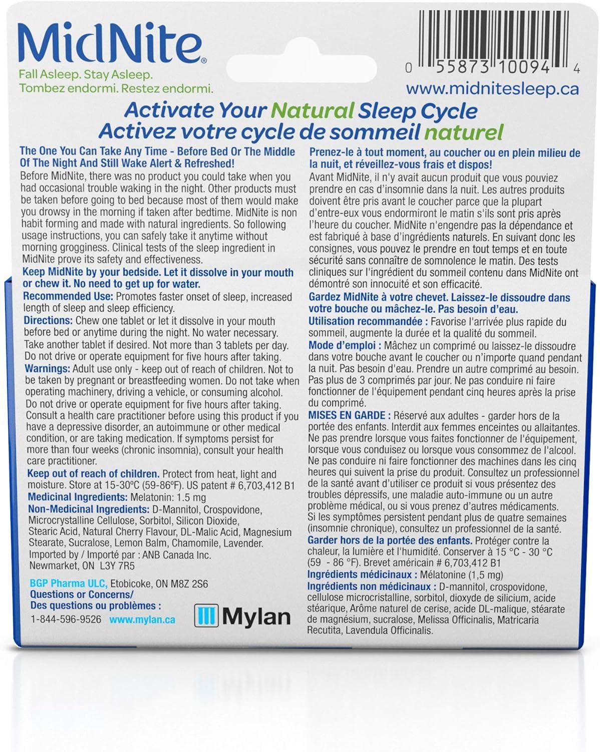MidNite Natural Sleep Aid Chewable Tablets - Cherry Flavoured ...