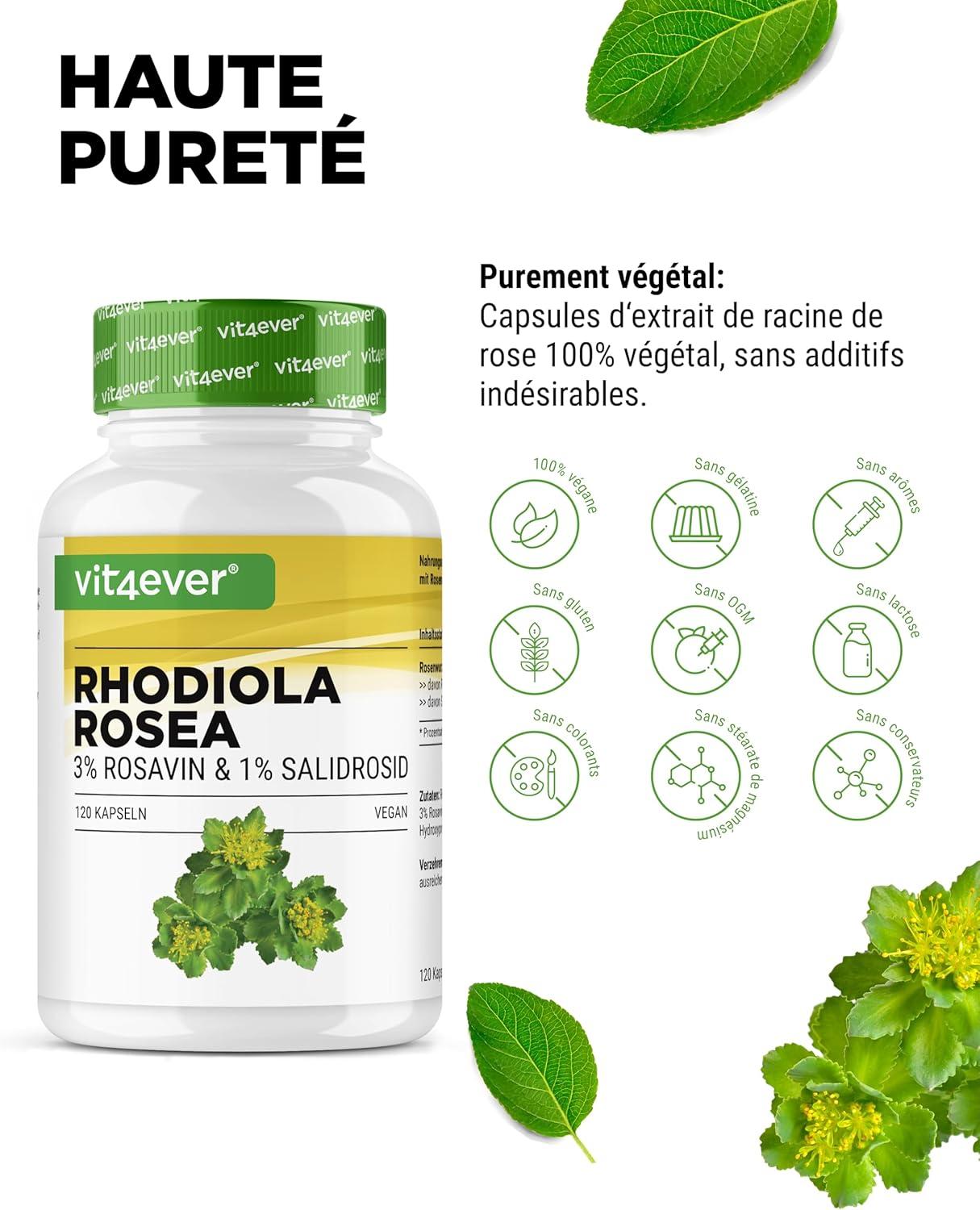 Rhodiola Rosea -120 capsules of 500 mg - Real Extract - High quality ...