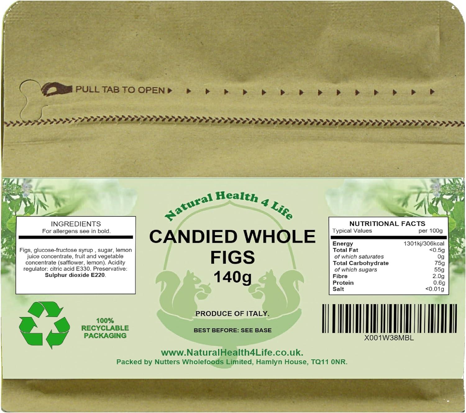 Natural Health 4 Life Candied Whole Figs 140g in Foil Lined Kraft Pouch (1 Pouch) | Buy Now with ...