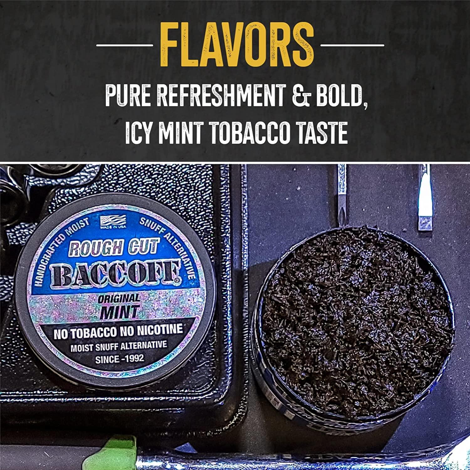 BaccOff Original Mint Rough Cut Tobacco-Free Snuff Alternative (5 Cans ...