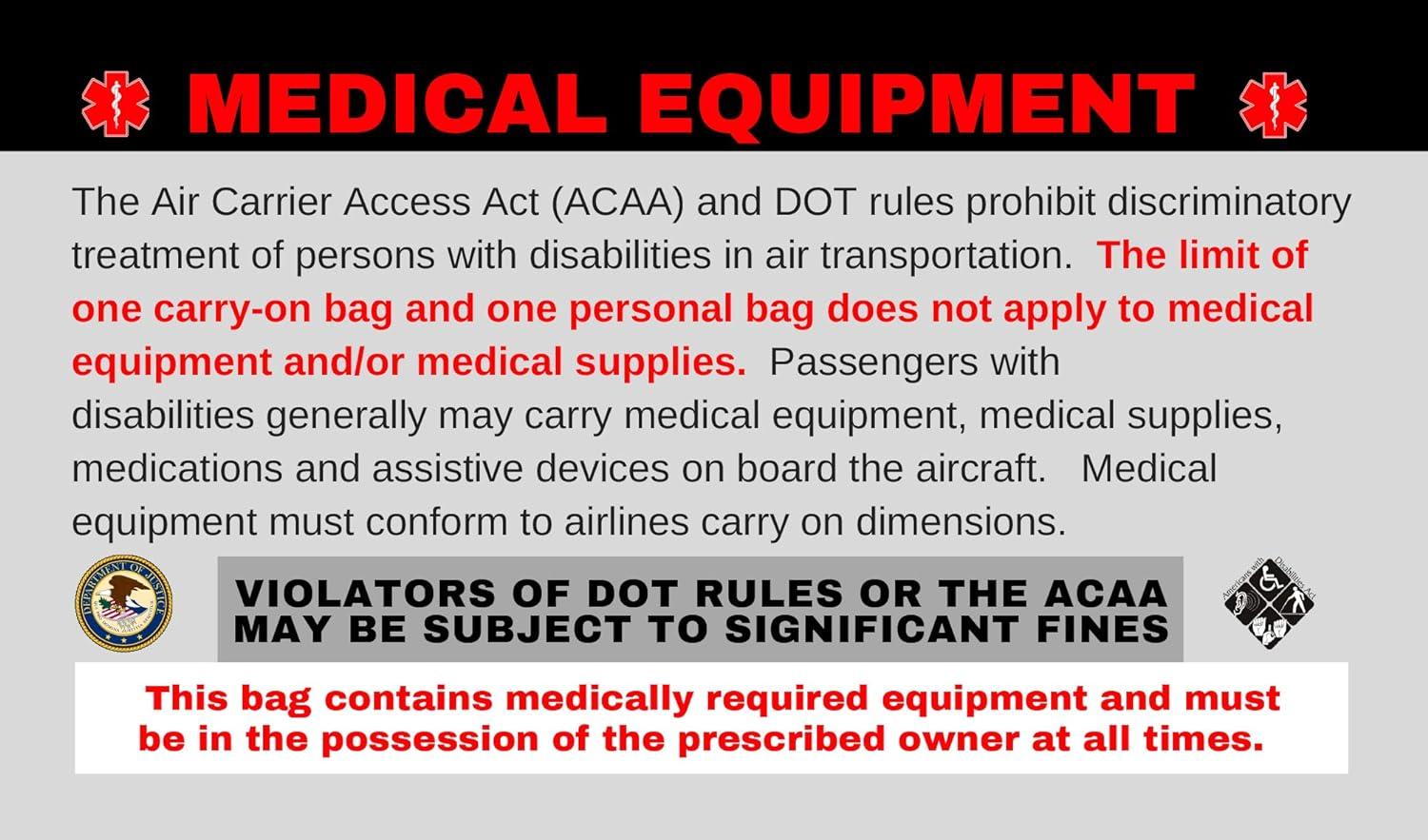 Insulin Pump Medical Alert Luggage Tag - DOT & ACAA Compliant (LT ...