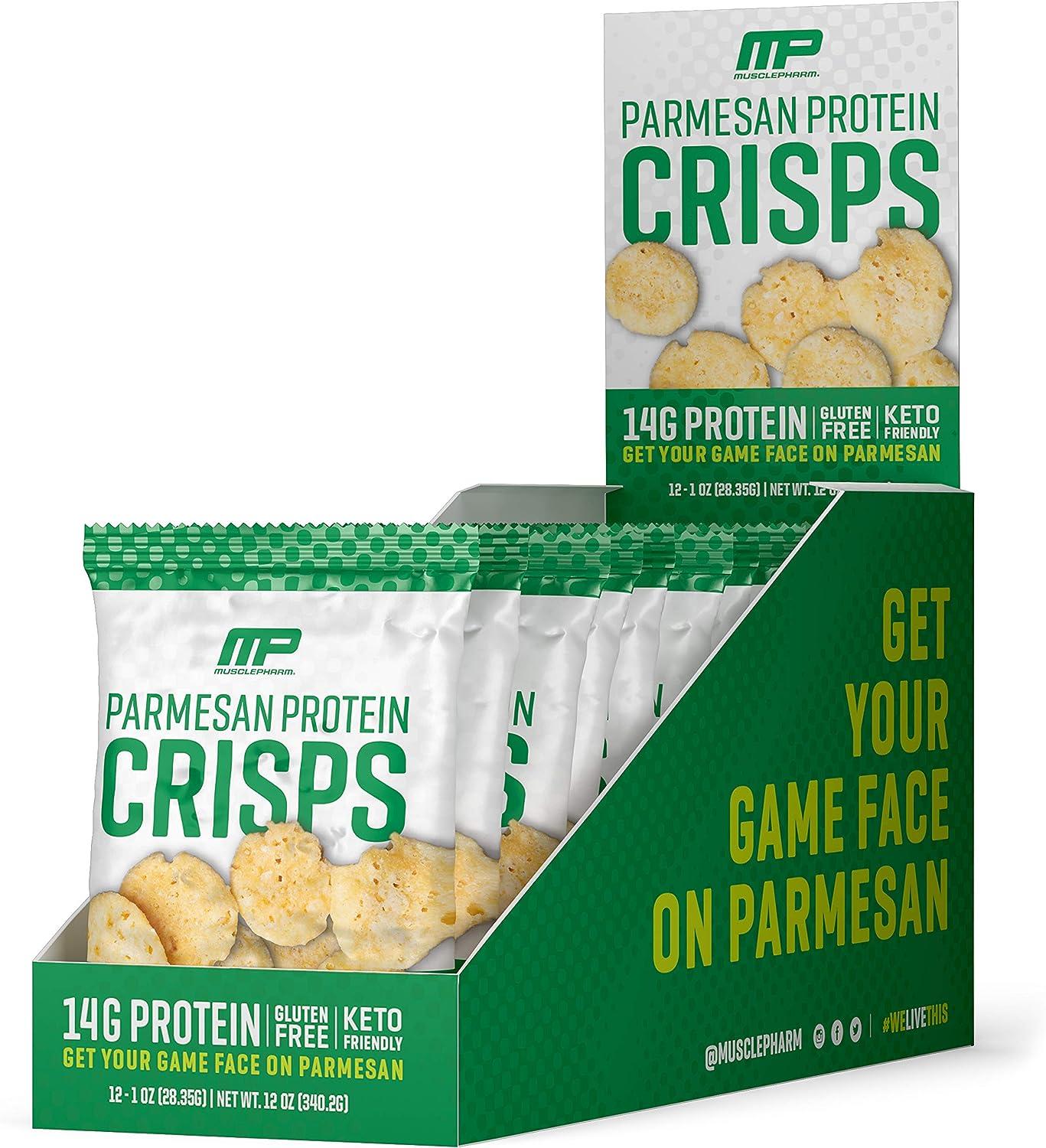 MusclePharm Protein Cheese Crisps - 14g Protein - Parmesan Flavor - 1oz ...