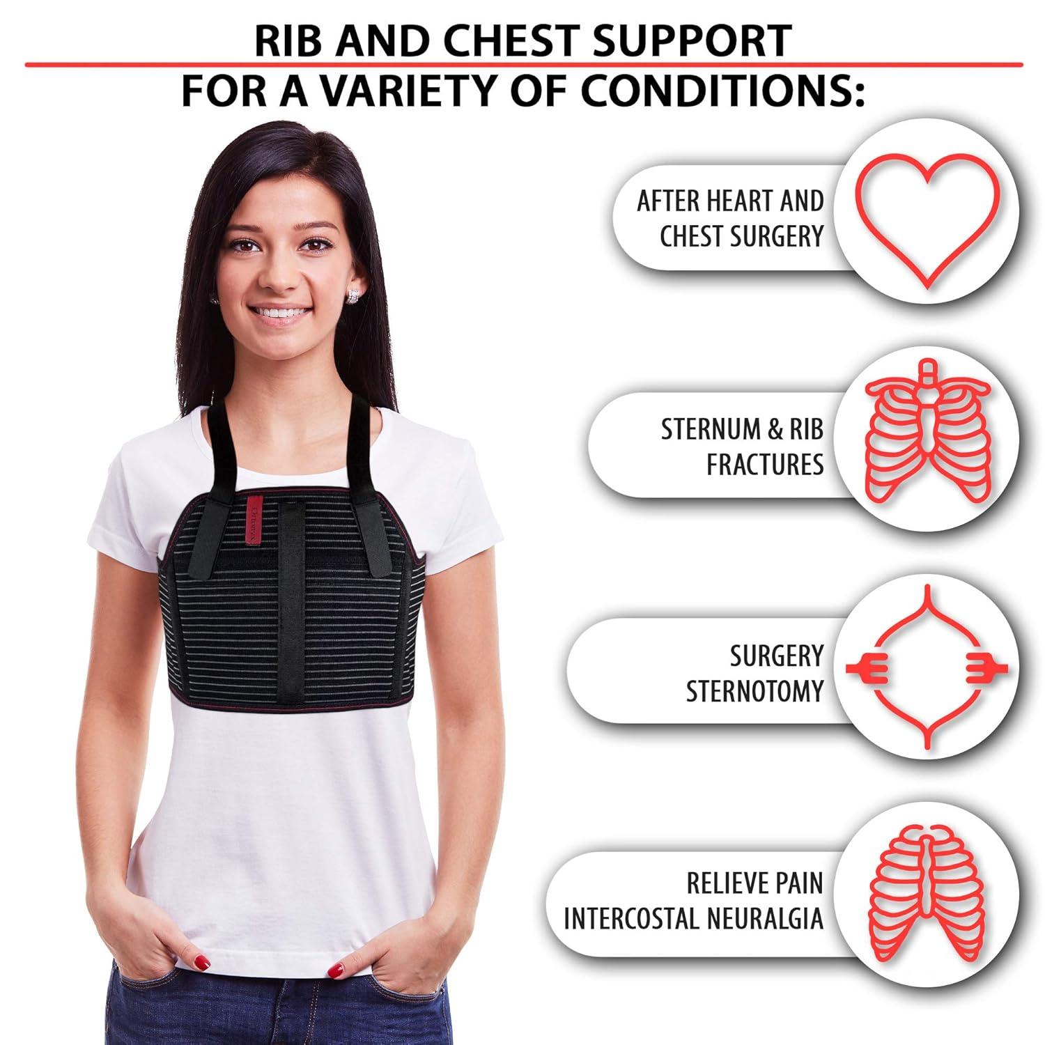 ORTONYX Sternum & Thorax Support Chest Brace - Rib Fracture & Open ...
