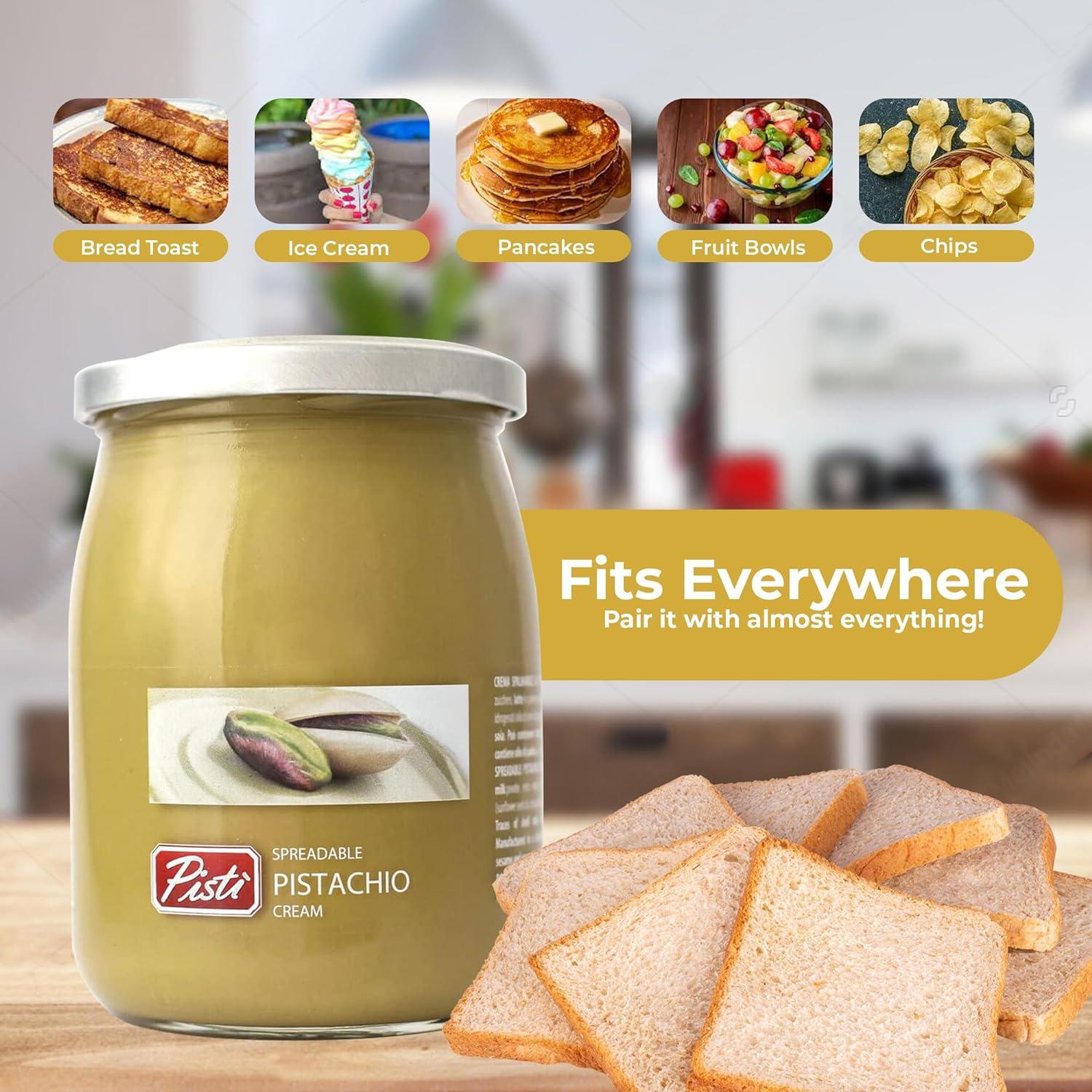 Pisti Sicilian Pistachio Cream Spread Creamy & Spreadable Versatile ...