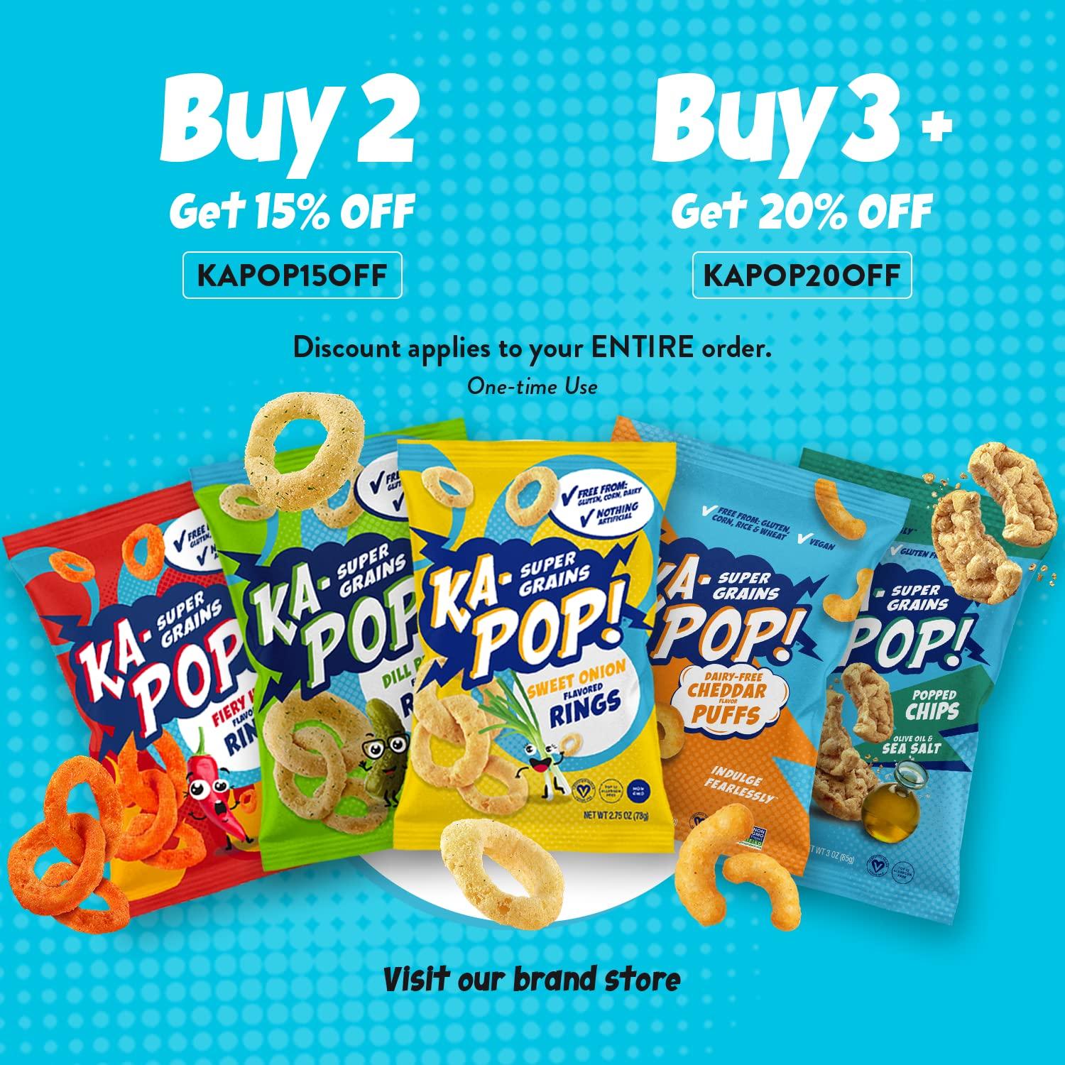 Ka-Pop! Popped Rings Variety Pack 12 Pack - 4 Sweet Onion 4 Dill Pickle ...