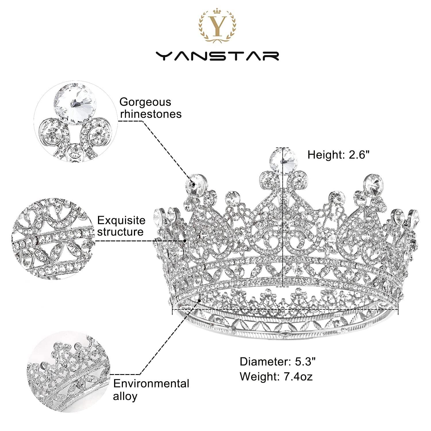 Silver Crystal Queen Crown for Women and Girls - Perfect for Pageants ...