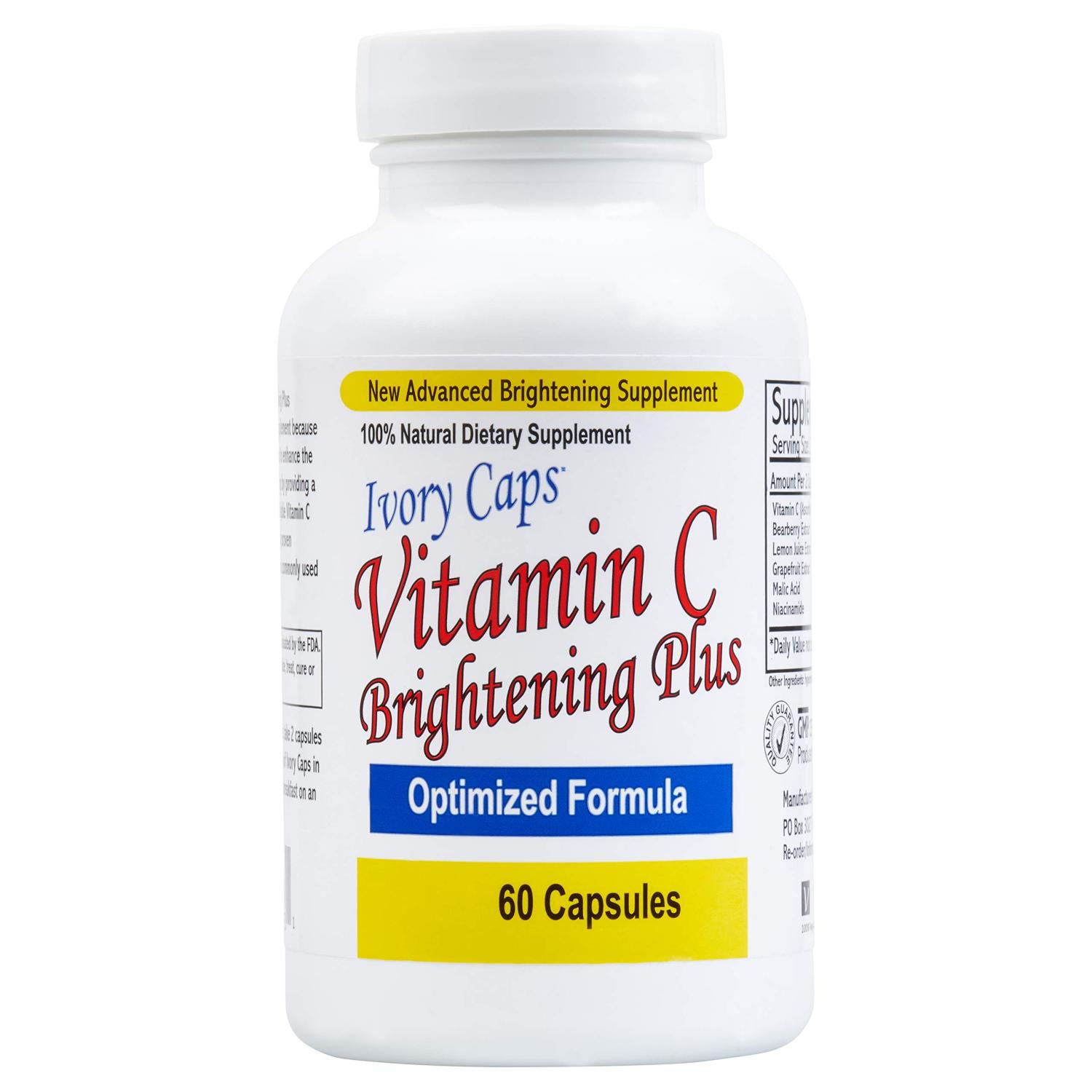 Ivory Caps Maximum Strength Vitamin C Brightening Plus 60 Caps - Skin ...