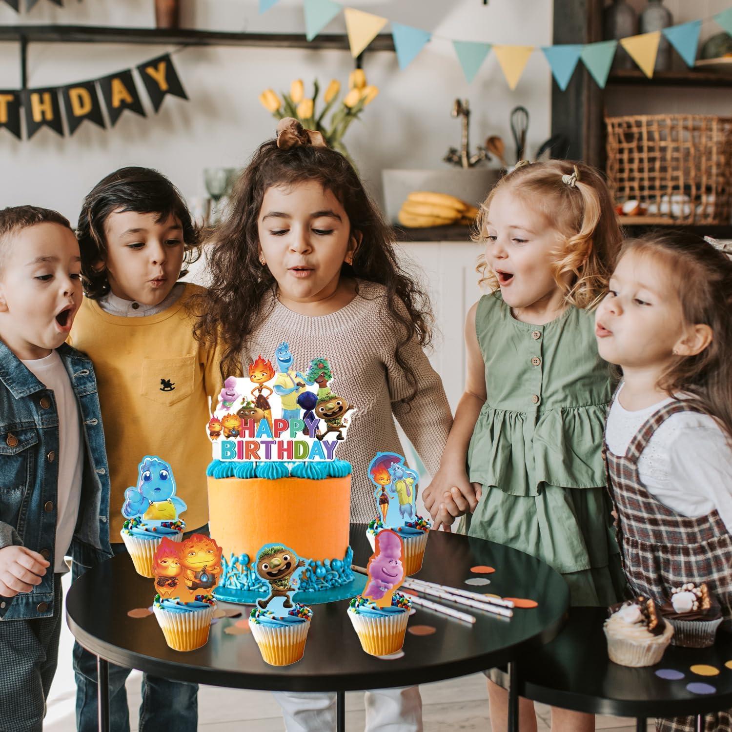 Omto 25Pcs Elemental Cake Toppers Cupcake Toppers Elemental Birthday ...