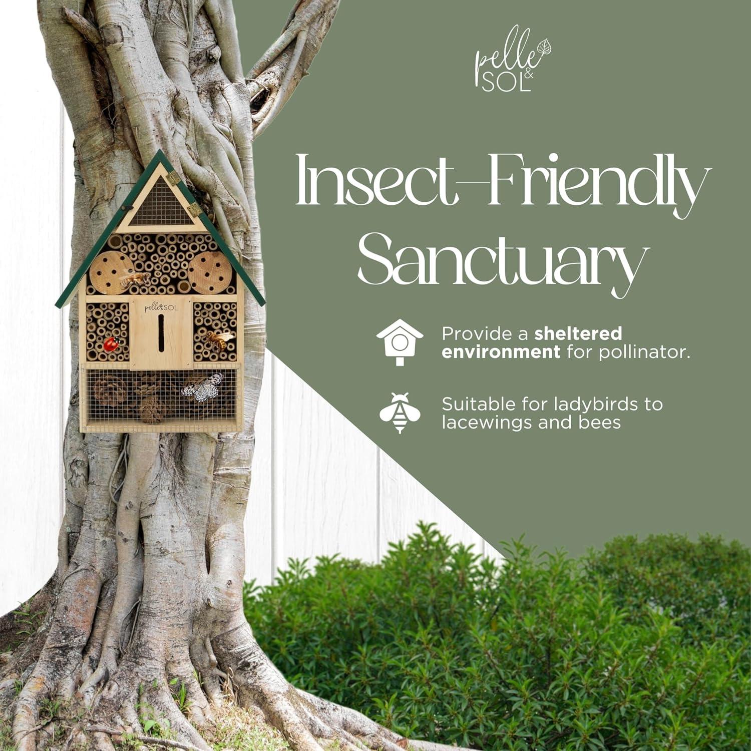 Pelle & Sol Eco-Friendly Bee House | Weather Resistant Hanging Bug ...