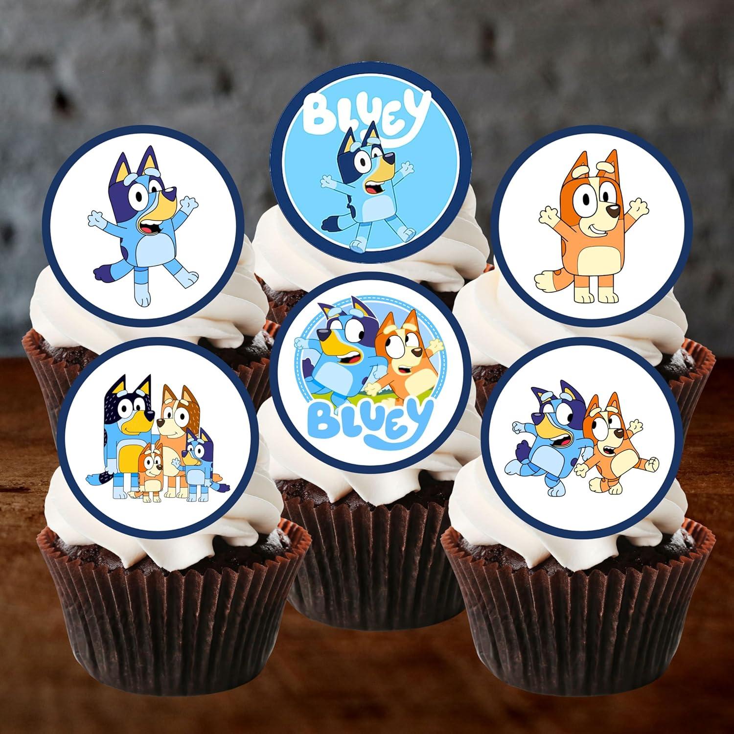 24 Bluey Cupcake Toppers Theme #2 Edible Bluey Cake Topper Bluey ...