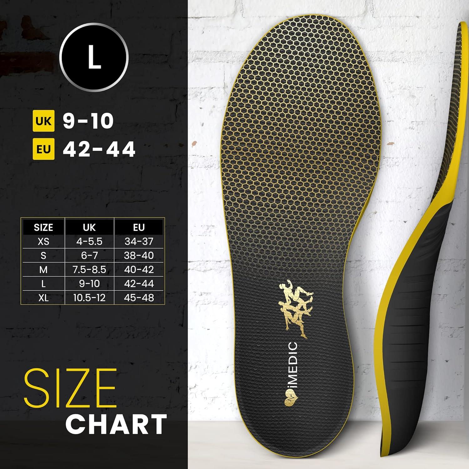 iMedic Premium Orthotic Insoles (Size L UK 9-10) - Plantar Fasciitis ...