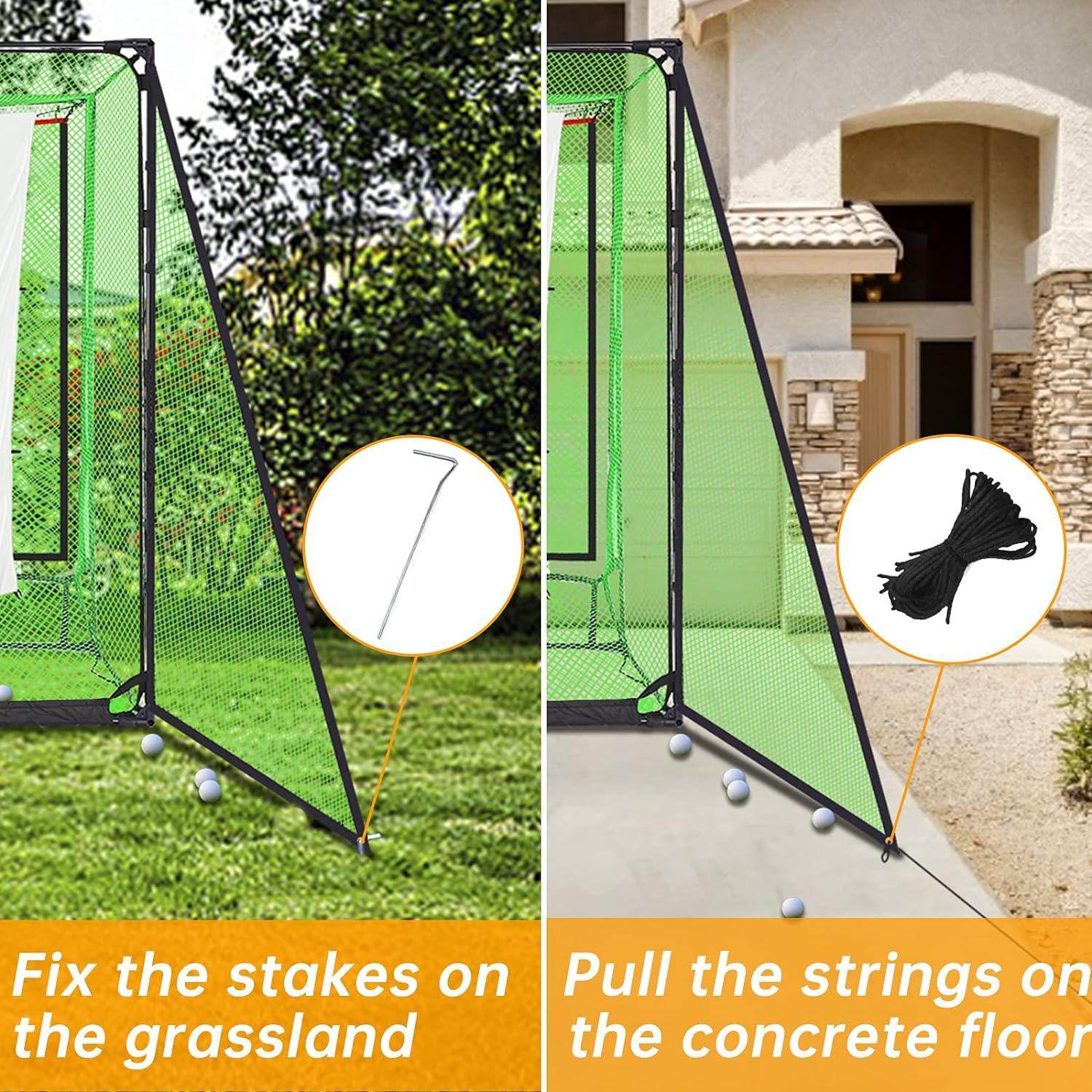 High Impact Golf Cage Netting with Target - Heavy Duty Golf Nets for ...