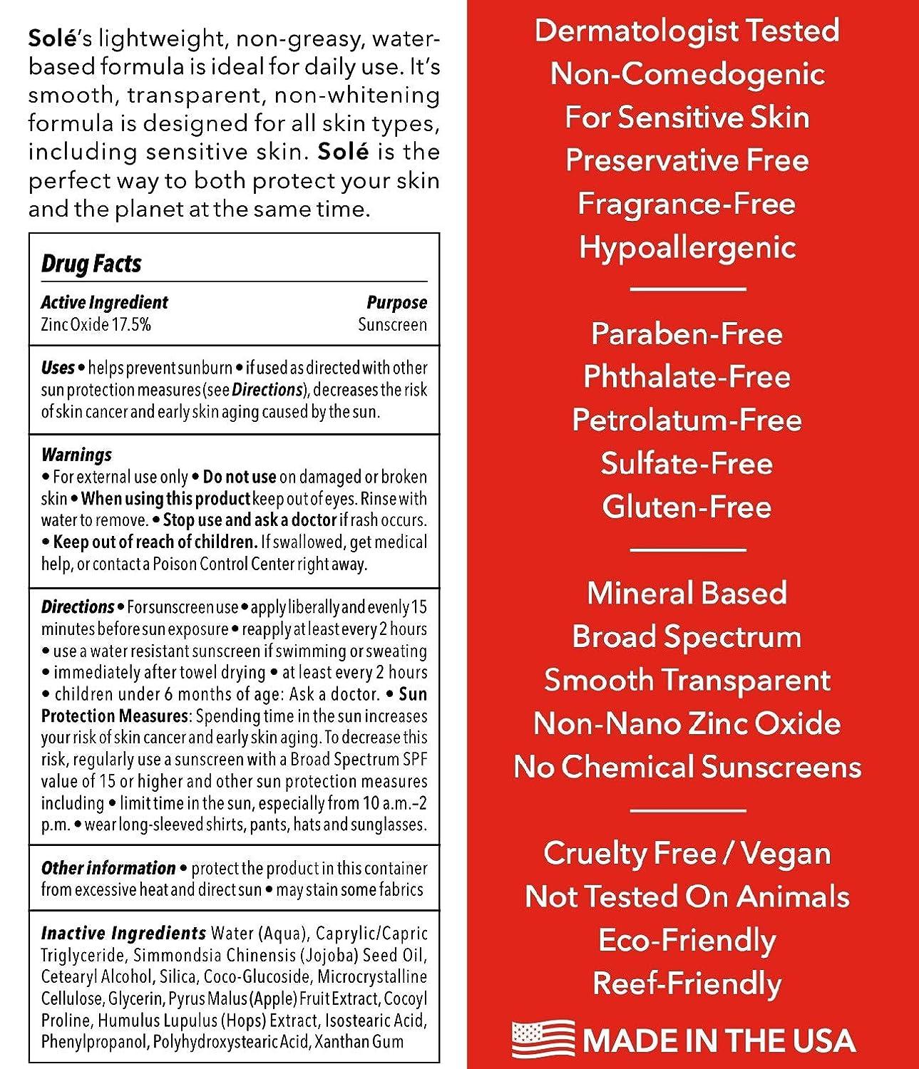 Andrew Lessman Sol Sunscreen SPF 40 - 6 oz. Natural Mineral-Based Zinc ...