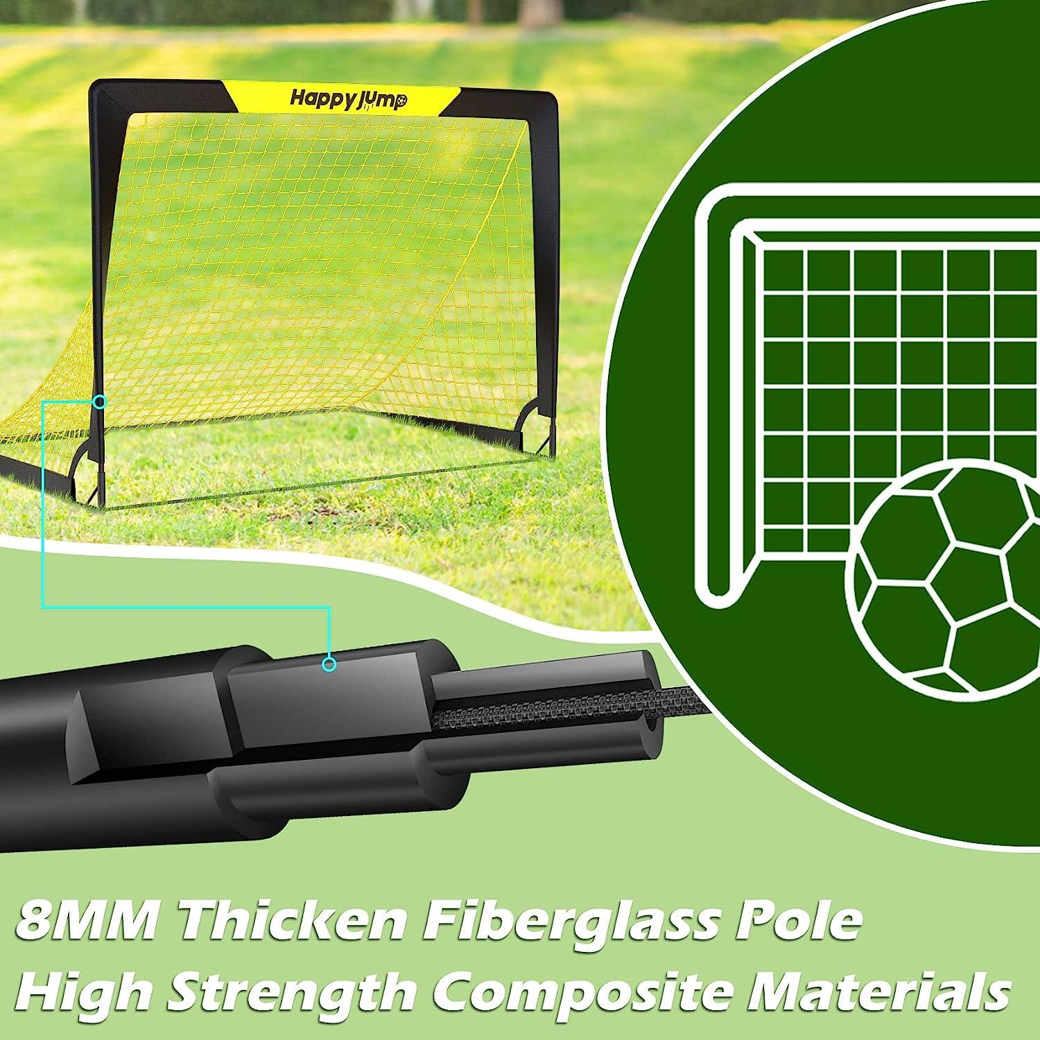 Pop Up Foldable Soccer Goal Net 3x2.2 FT - Black+Yellow | Backyard ...