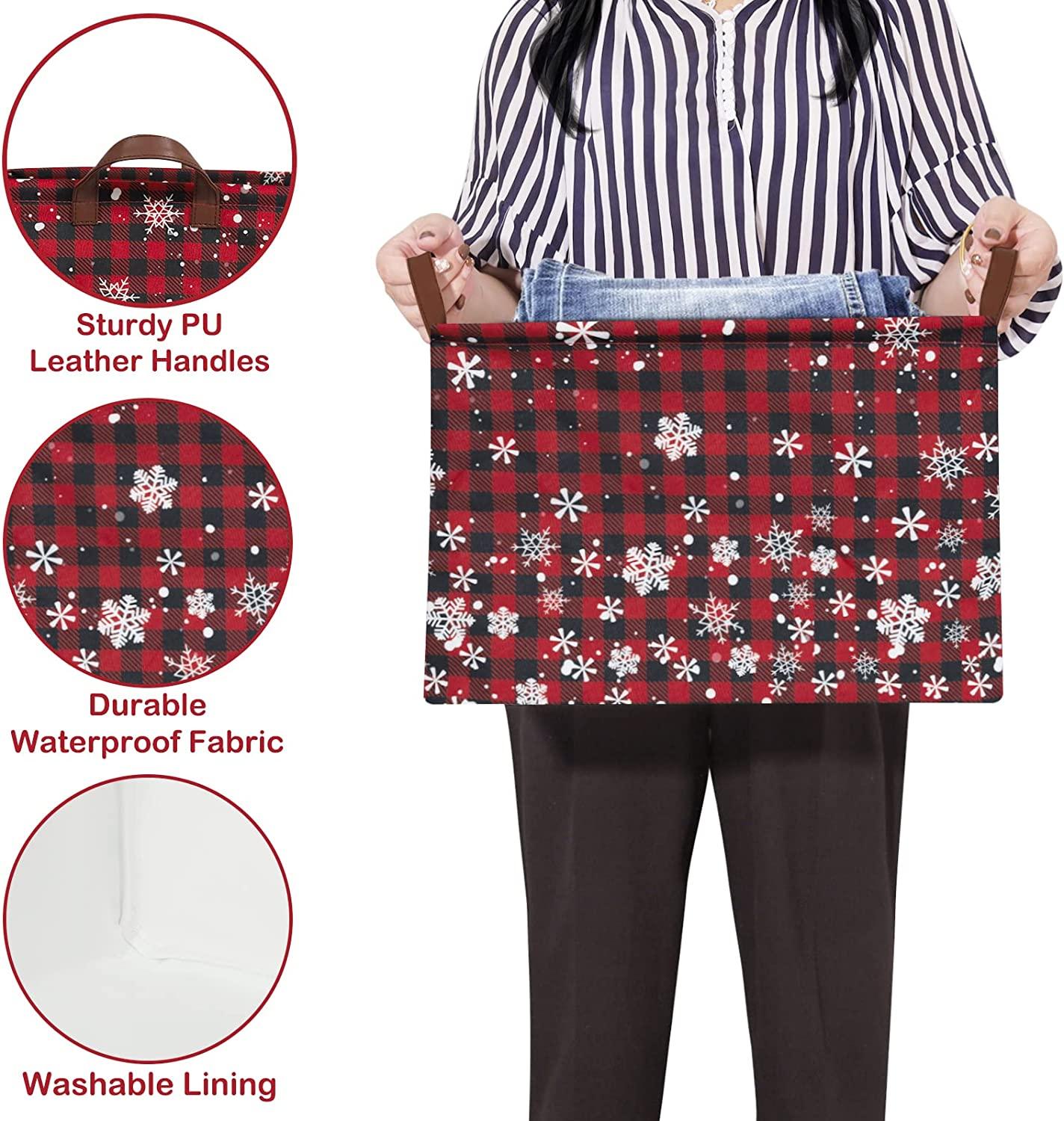 Christmas Snow Buffalo Storage Bin Basket - Collapsible Waterproof ...