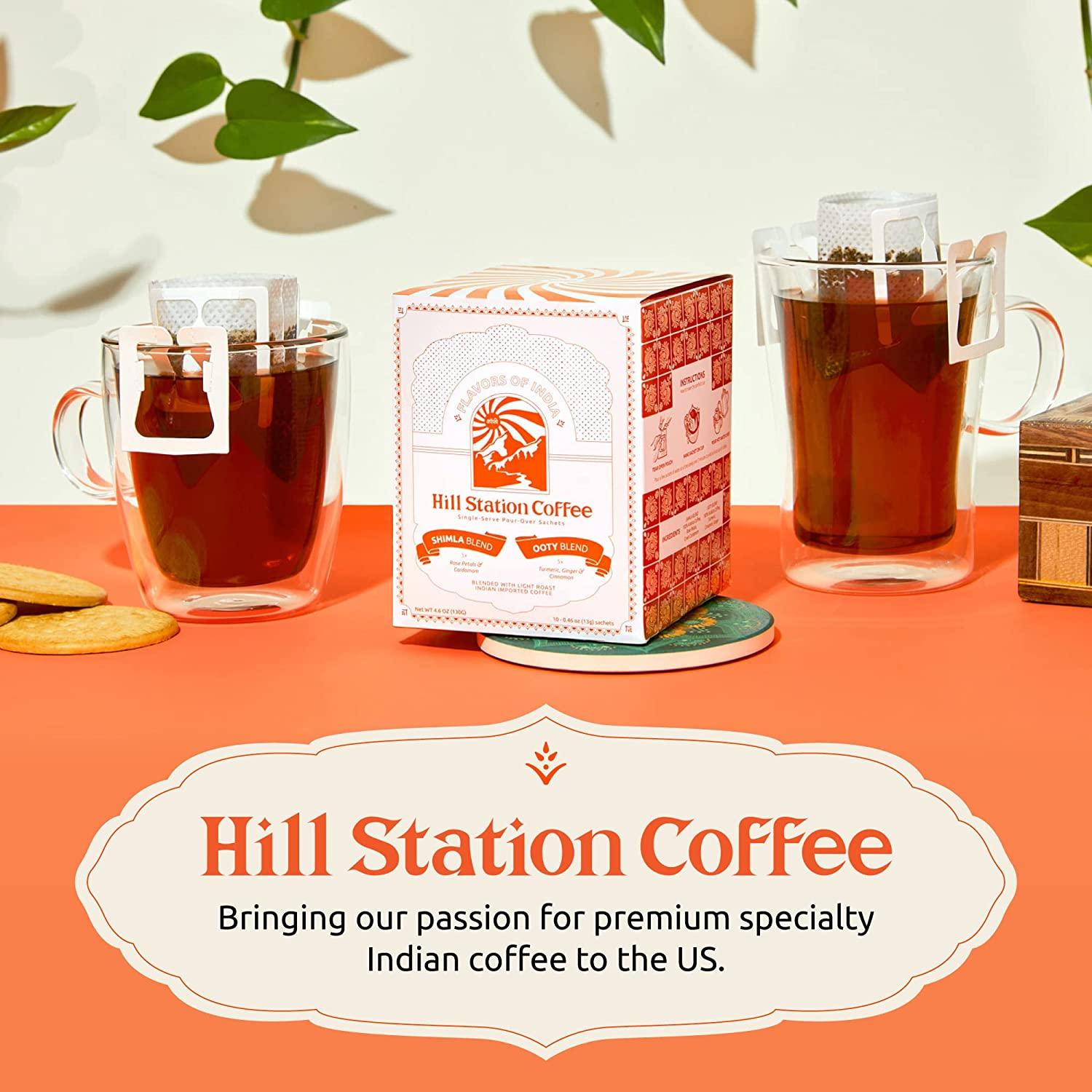 Indian Pour Over Coffee Sampler Gift Set by Hill Station Coffee - 10 ...