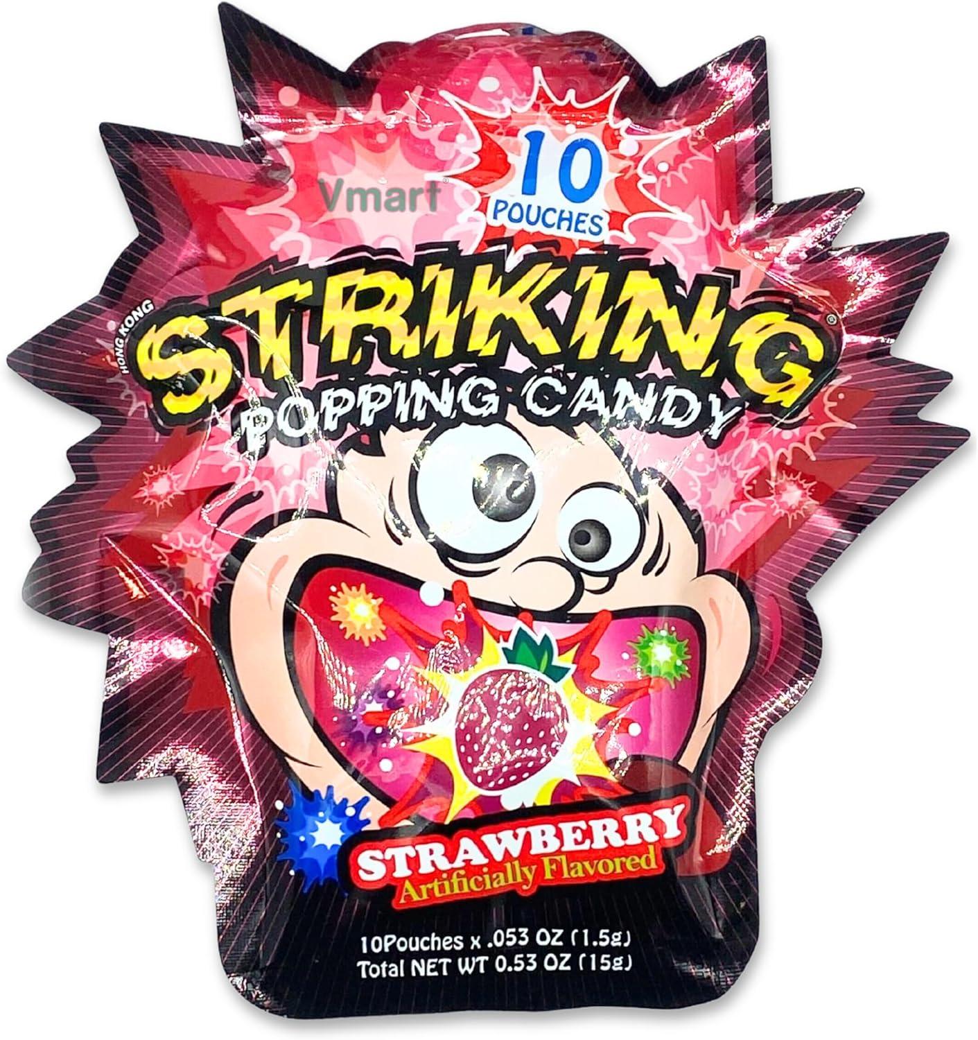 Striking Popping Candy Strip Strawberry Flavour 15g (Pack of 2 ...