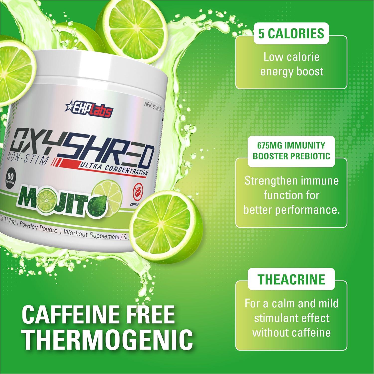 EHP Labs OxyShred Non Stimulant Thermogenic Pre Workout Powder - Stim ...