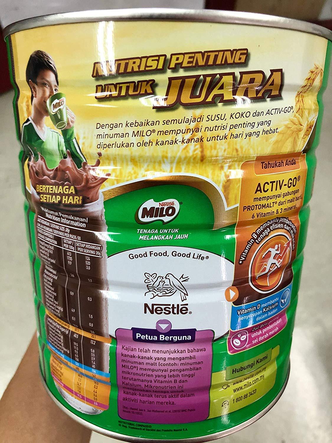 Nestle Milo Malaysia 1.5kg Tin Can - Halal Chocolate Malt Powder Energy ...