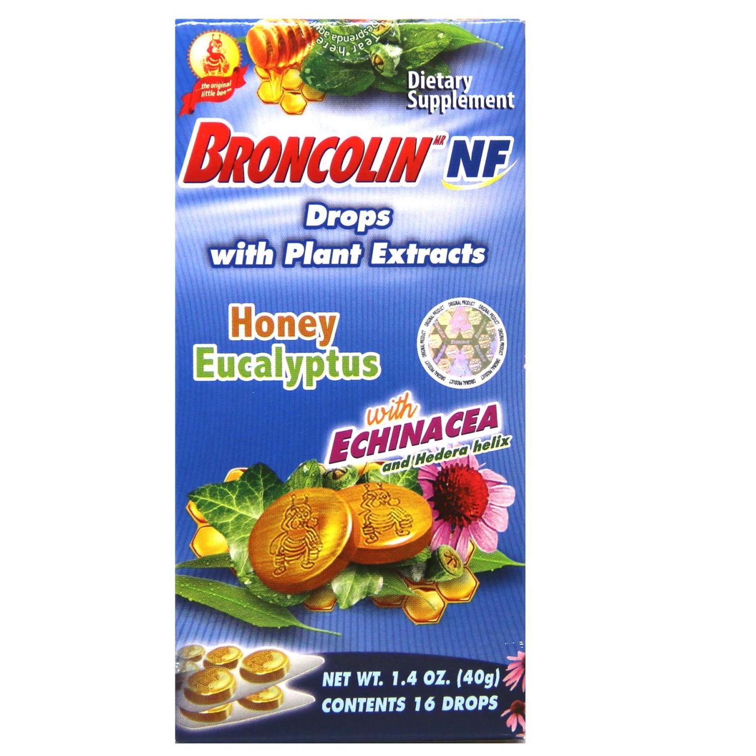 Broncolin Candy Drops - Honey Eucalyptus | Soothing Cough Relief ...
