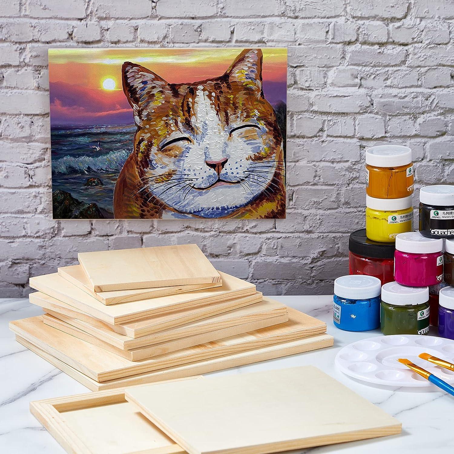 30 Pcs Assorted Wood Canvas Boards for Painting and Drawing - Blank ...