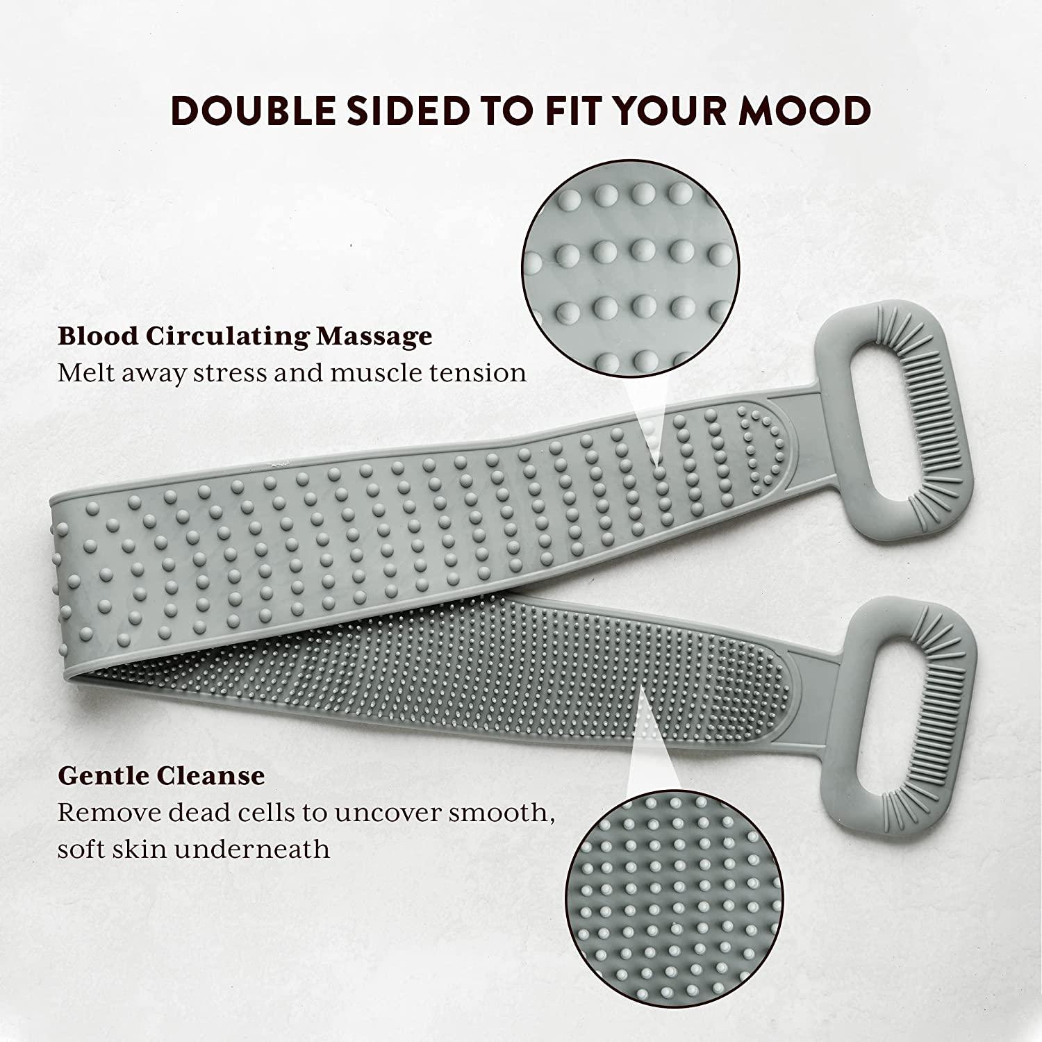 Extra Long 35.4 Silicone Back Scrubber for Shower - Exfoliating Bath ...