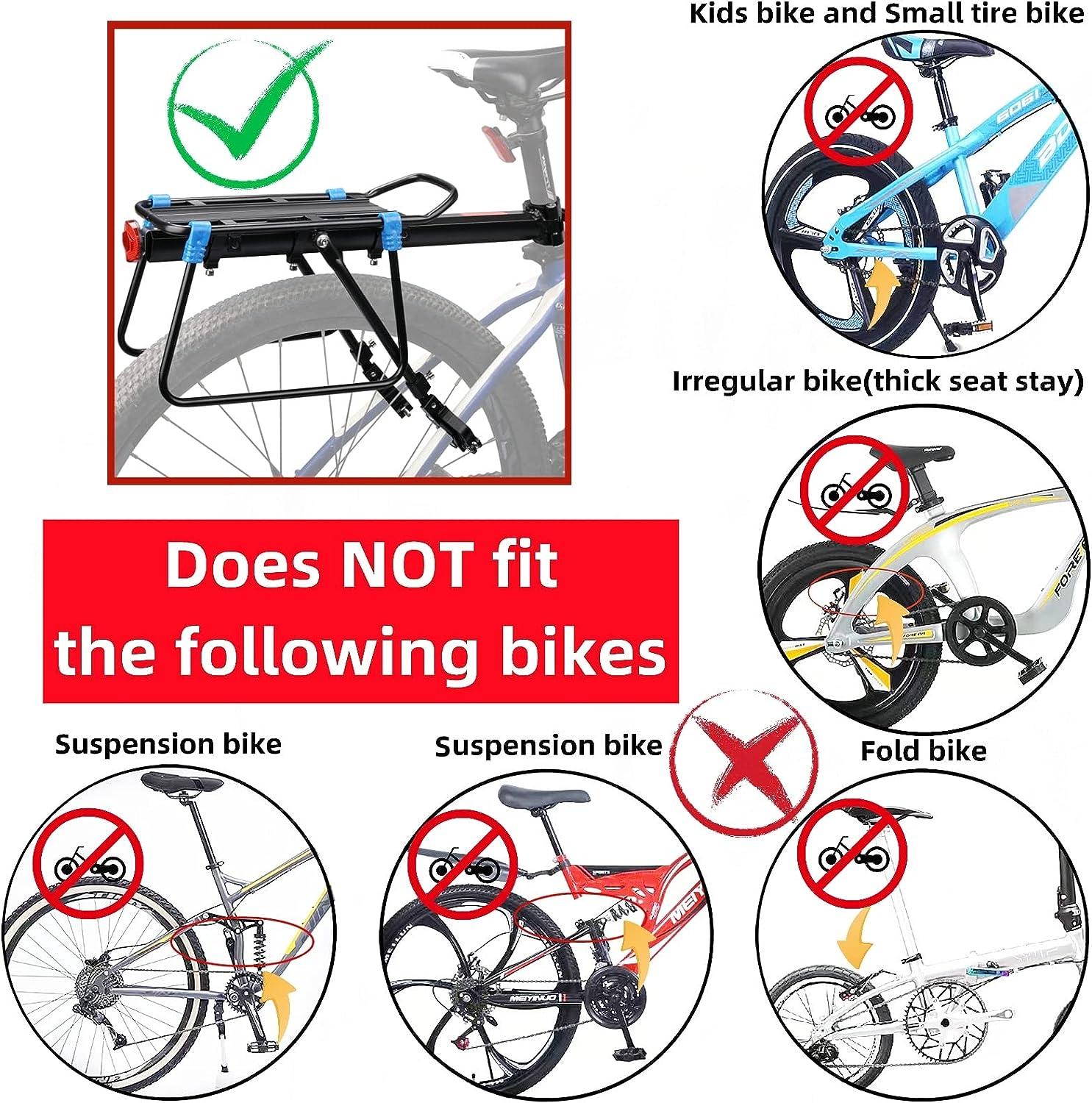 BABEIYXM Rear Bike Rack - Adjustable Aluminum Alloy Cargo Rack for 110 ...