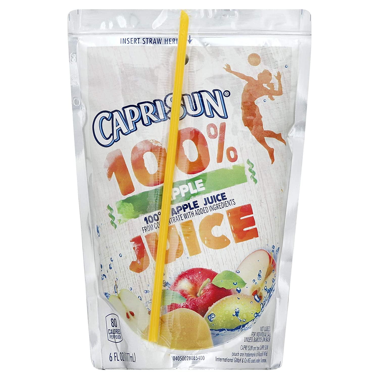 Capri Sun 100% Apple Juice - 40 ct Pack (4 Boxes of 10 Pouches ...