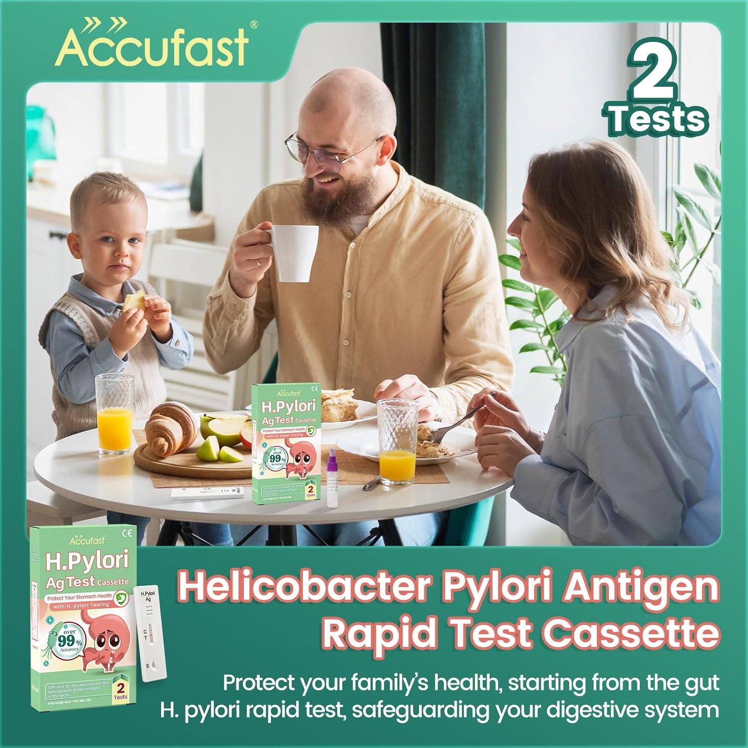 Accufast Helicobacter Pylori Quick Test - At-Home H.Pylori AG Stool ...