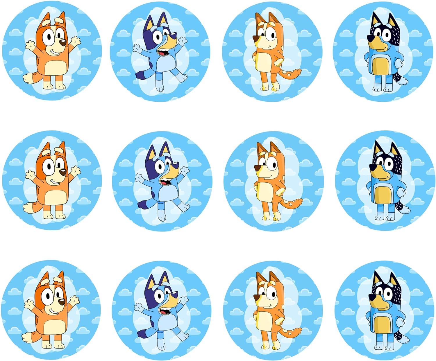 24 Bluey Cupcake Toppers Theme #1 Edible Bluey Cake Topper Bluey ...