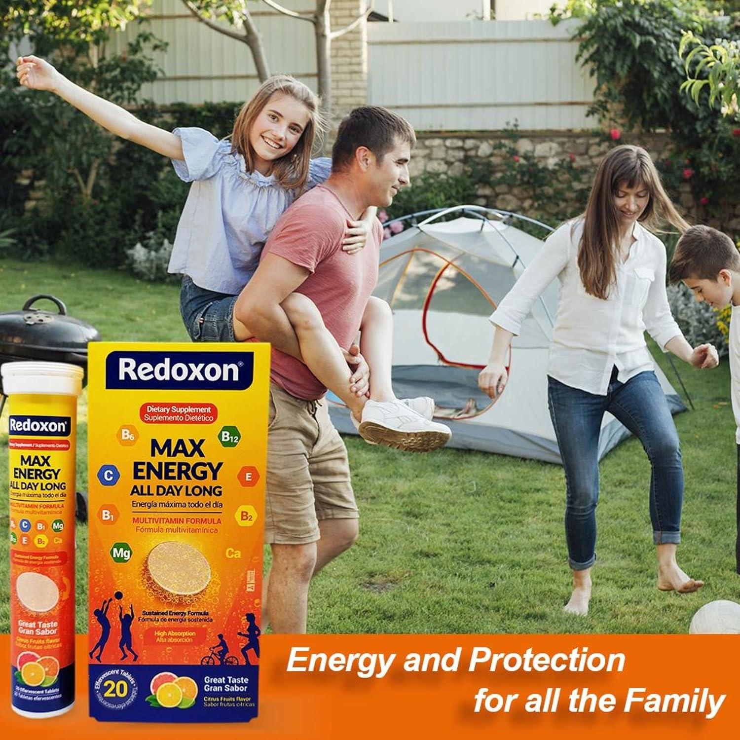 Redoxon Max Energy Multivitamin | Citrus Flavored B12 B2 B6 | Sustained ...