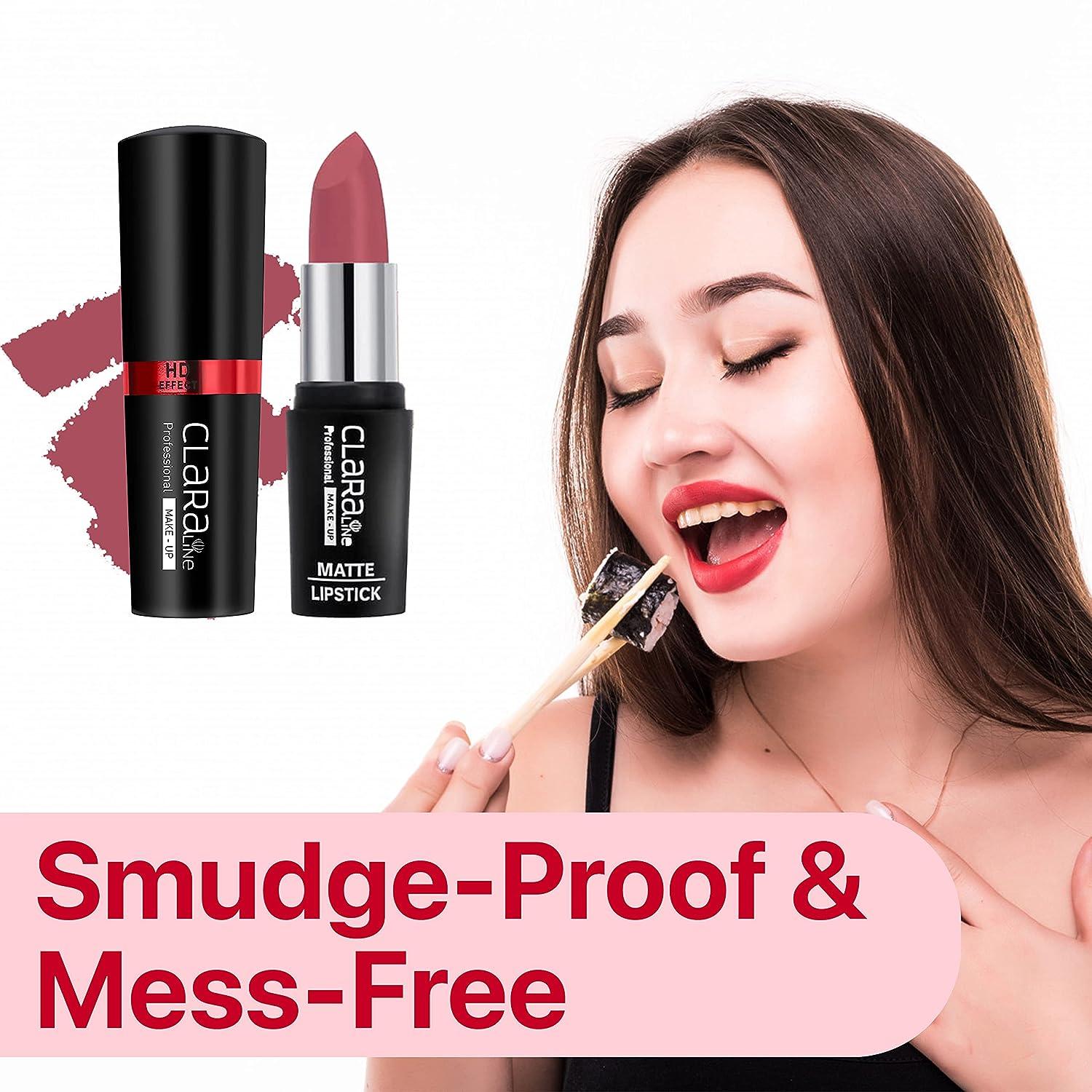 Claraline Matte Lipstick - Long Lasting & Highly Pigmented Makeup for ...